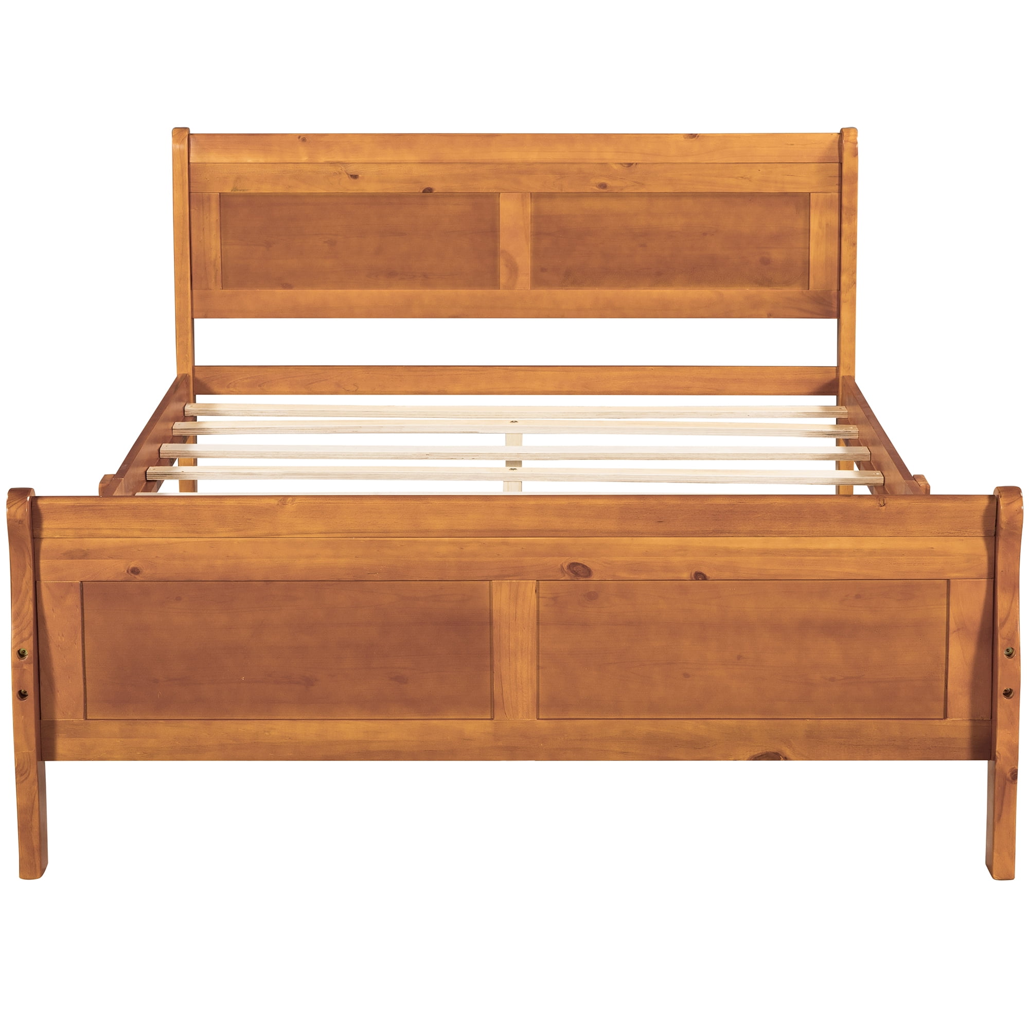 Gewnee Full Size Wood Platfrom Bed with Headboard and Footboard for ...
