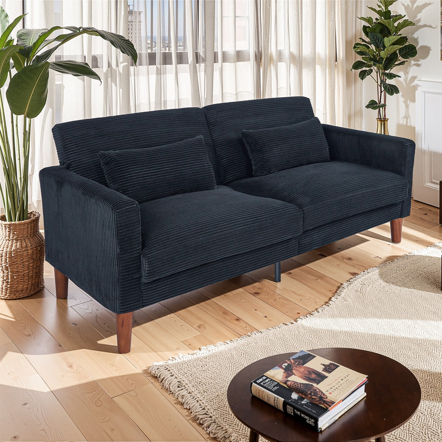 Gewnee Modern Corduroy Sofa Couch,Loveseat Sofa,Small Sofa,with Spring ...