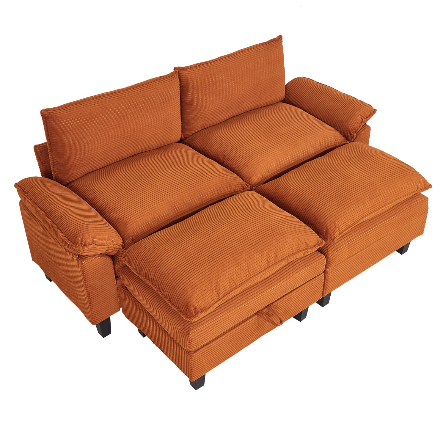 Gewnee Modular Cloud Sectional Sofa Deep Seat Oversized Loveseat with Ottoman Free Combination ...