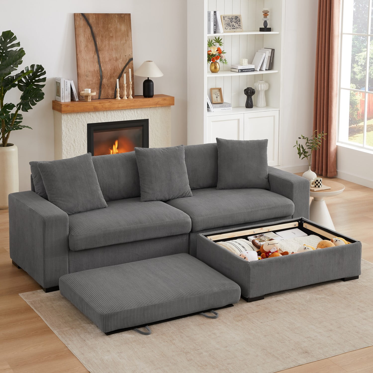 Free Shipping! Gewnee Modular Sectional Sofa with Storage, Convertible ...