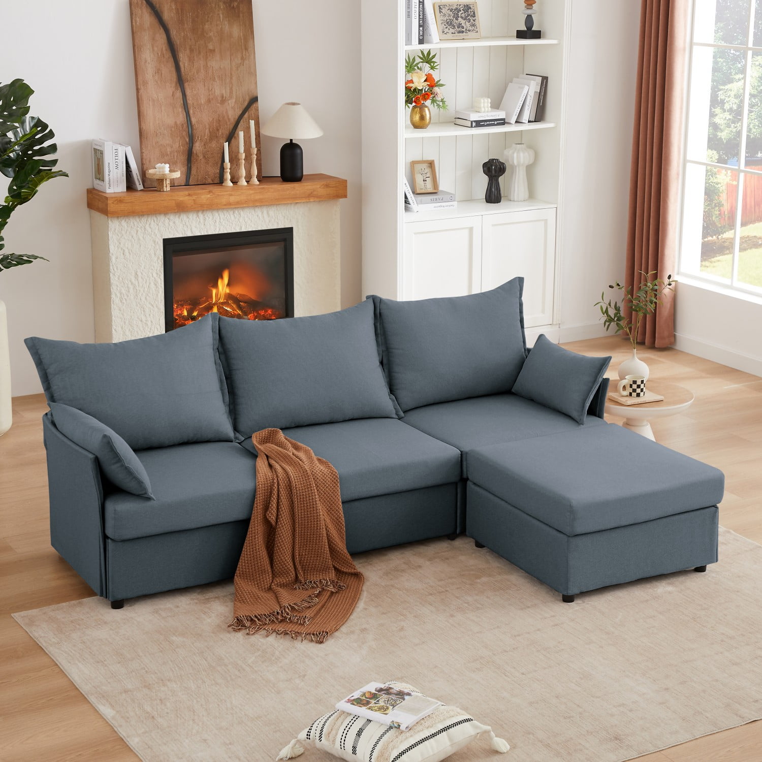 Gewnee Oversized Modular Sectional Fabric Sofa Set, Extra Large L ...
