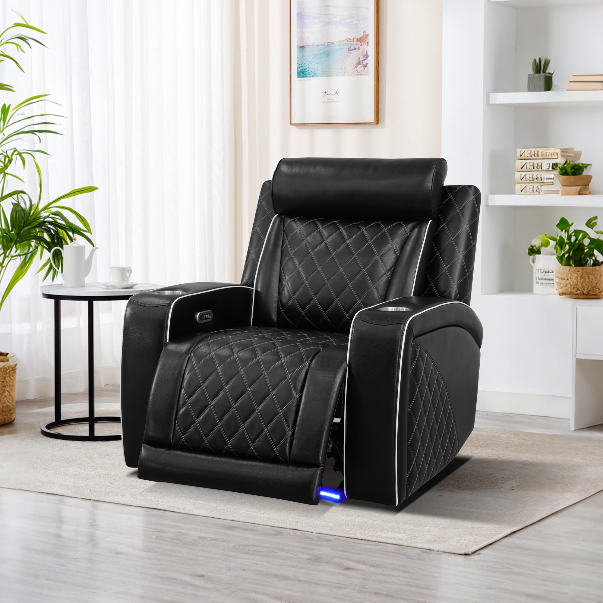 Gewnee Power Recliner Chair Oversized Electric Air Leather Reclining ...