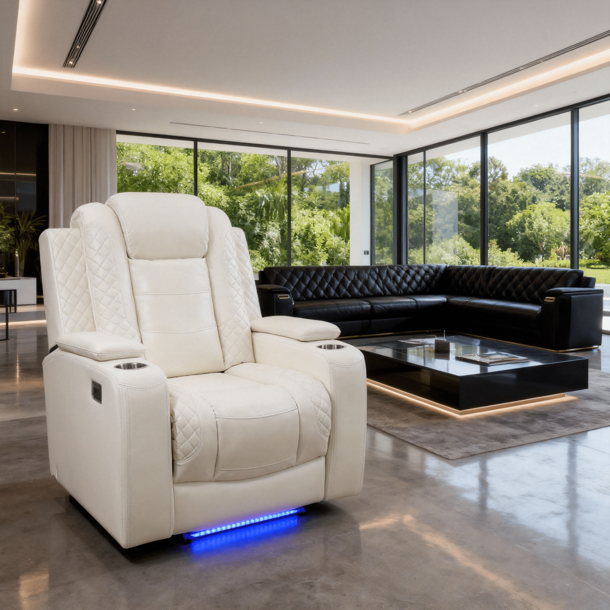 Gewnee Power Recliner Chair Oversized Electric Air Leather Reclining ...