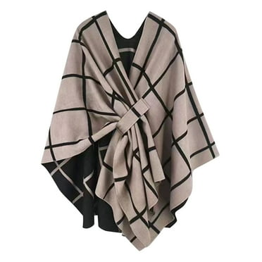 Women's Travel Shawl Wrap Open Front Poncho Cape for Fall Winter - Walmart.com