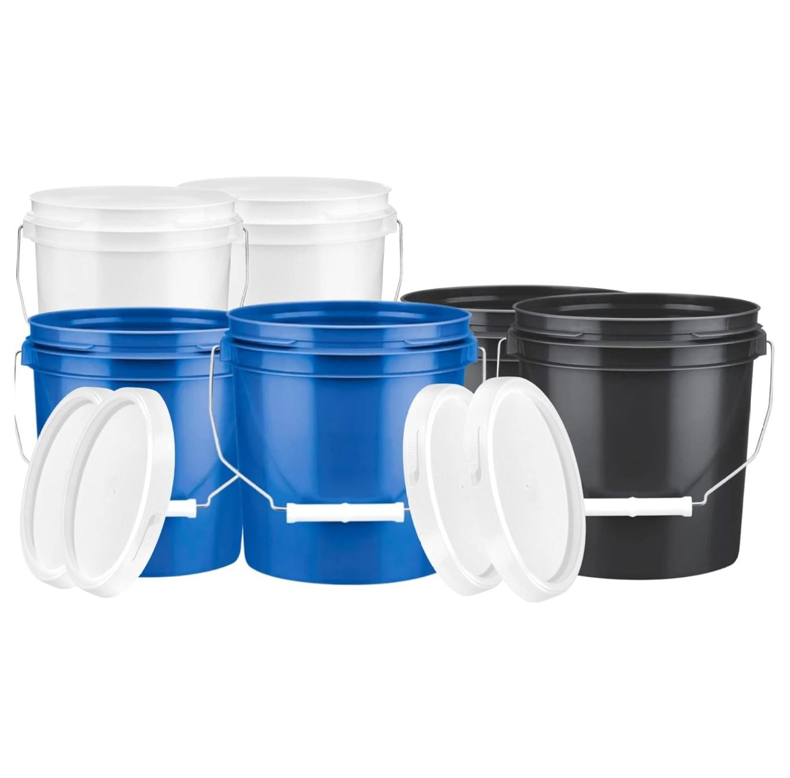 Gexandy 1 Gallon Plastic Bucket Container with Lid Food Grade BPA Made ...