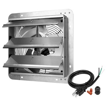 BENTISM 10'' Shutter Exhaust Fan for Home, Garage, Attic - Wall Mounted ...
