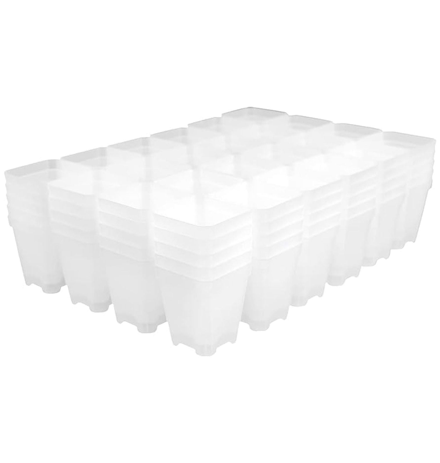 Gexandy 120 Pack Small 2.70 Inch Clear Plastic Square Nursery and ...