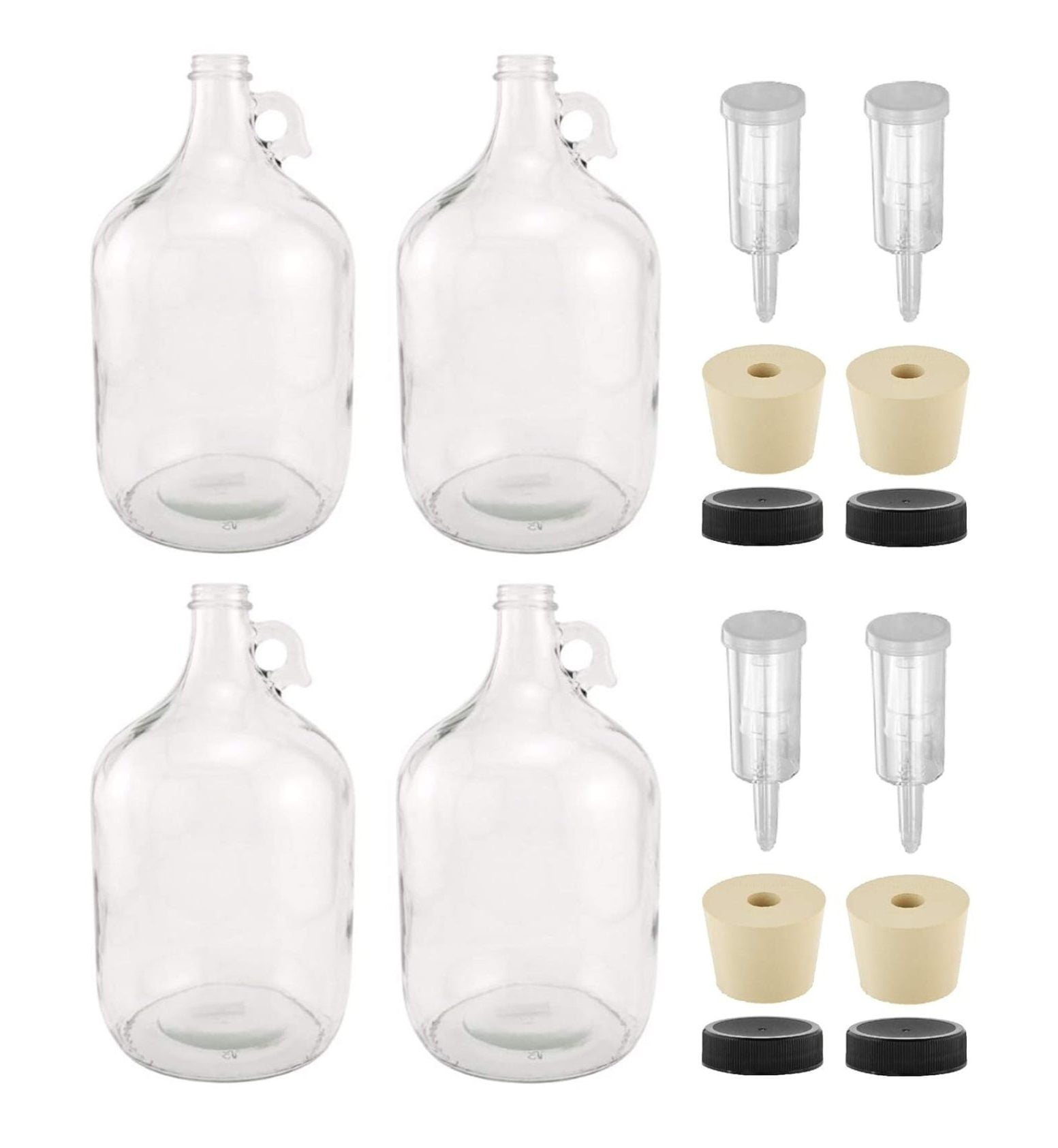 Gexandy - 1G-38-ST-3P-4 1 Gallon Glass Fermenting Jug with Handle, 6.5 ...