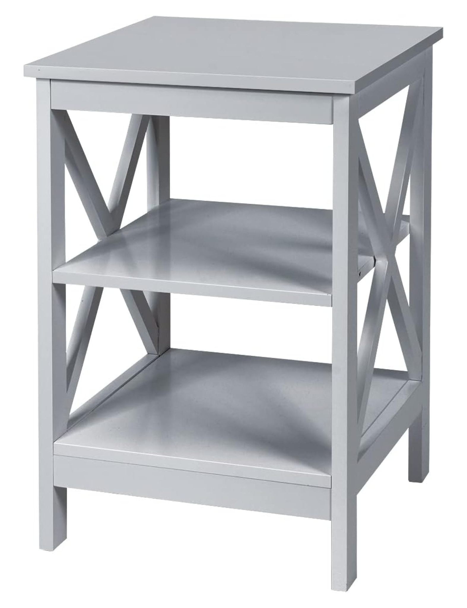 Gexandy 3-Tier Nightstand, Wooden Sofa Side Table with Storage Shelves ...