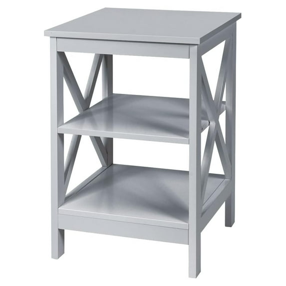 Gexandy 3-Tier Nightstand, Wooden Sofa Side Table with Storage Shelves ...