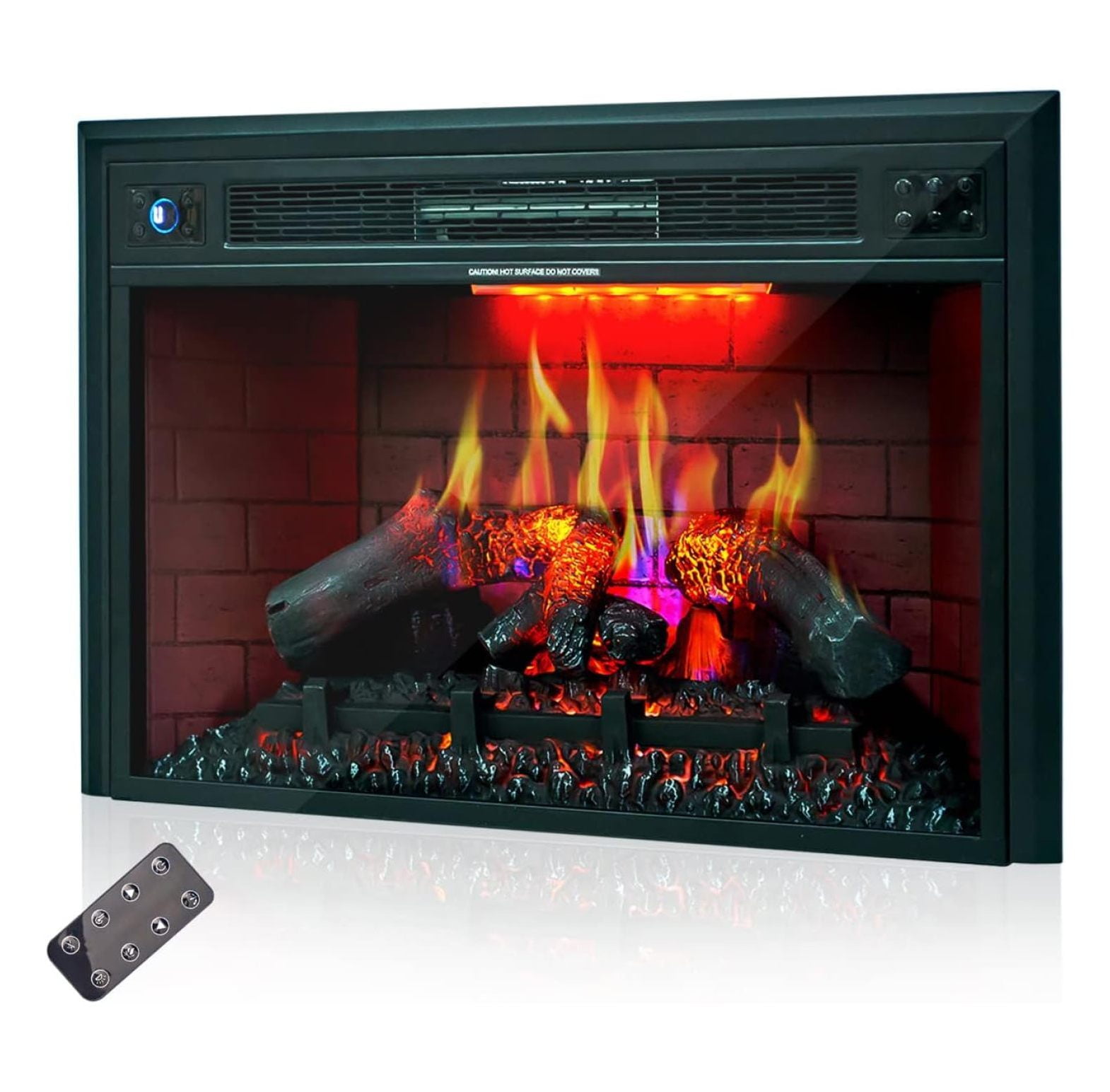 Gexandy 35 Inch Electric Fireplace Insert with Adjustable Flame Effect ...