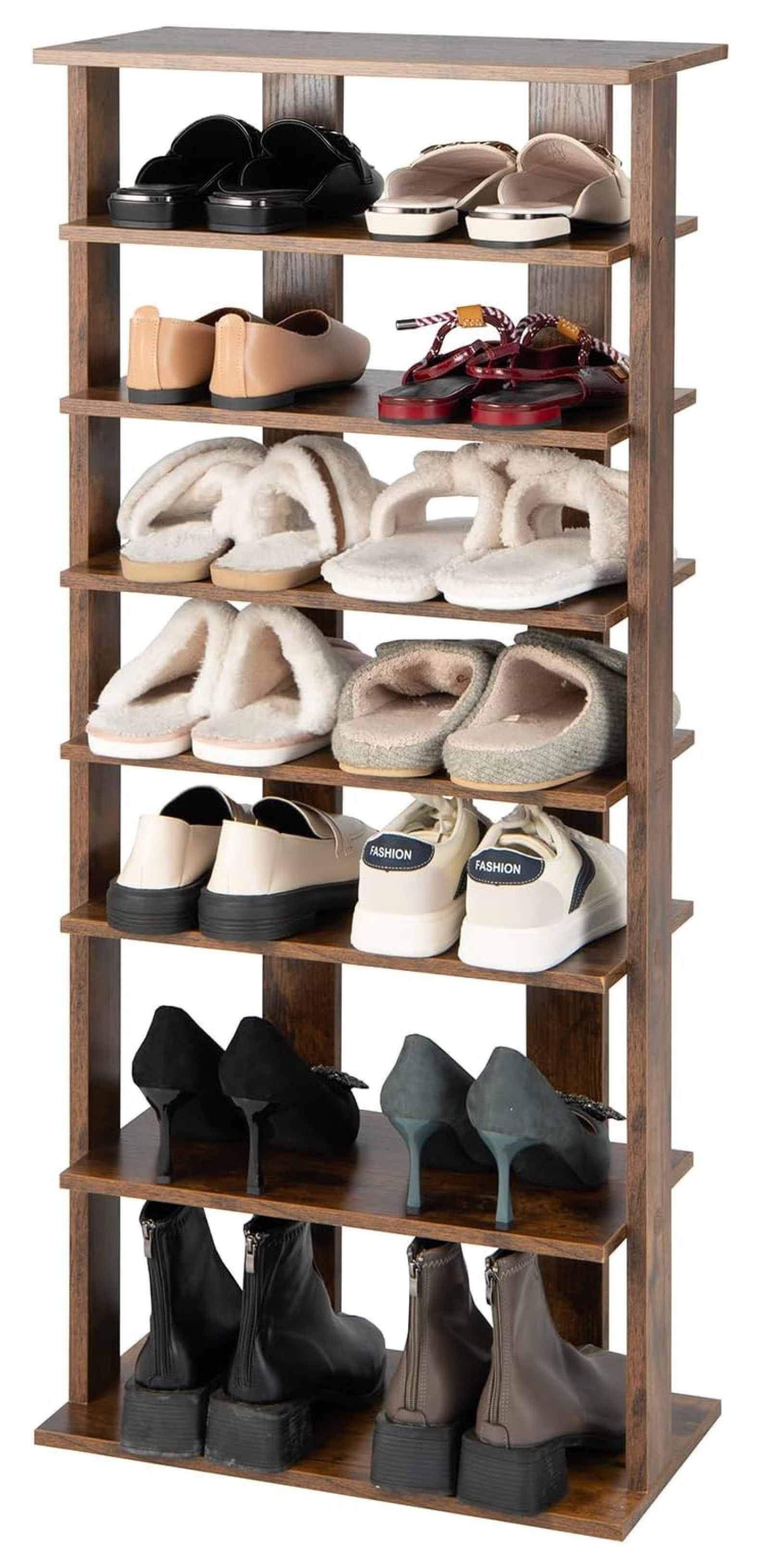 Gexandy 7 Tiers Shoe Rack, Double Rows Vertical Tall Narrow Patented ...