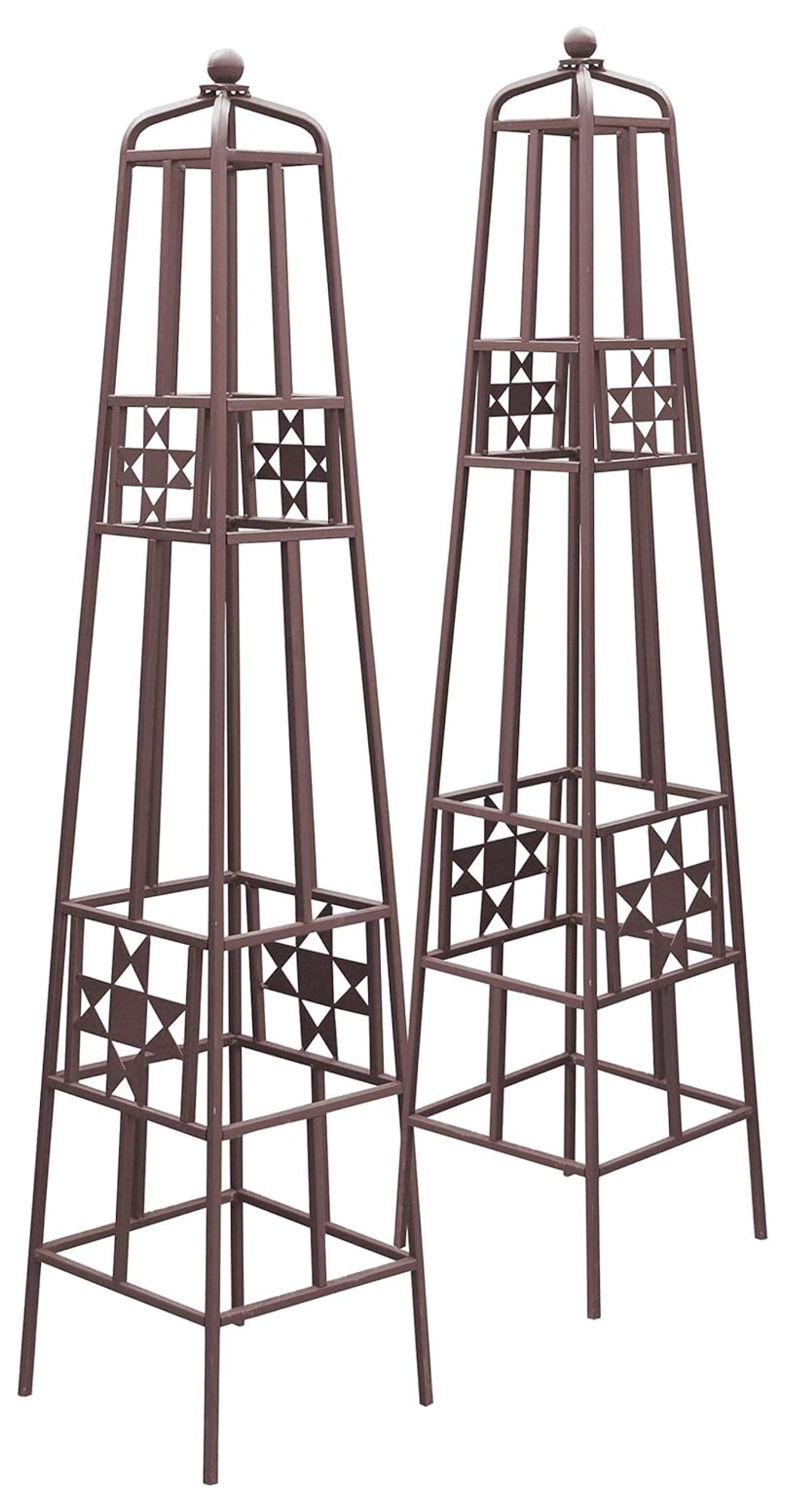 Gexandy 83201 Rustic Farmhouse Quilt Obelisks, Rust, ", Pack of 2 ...