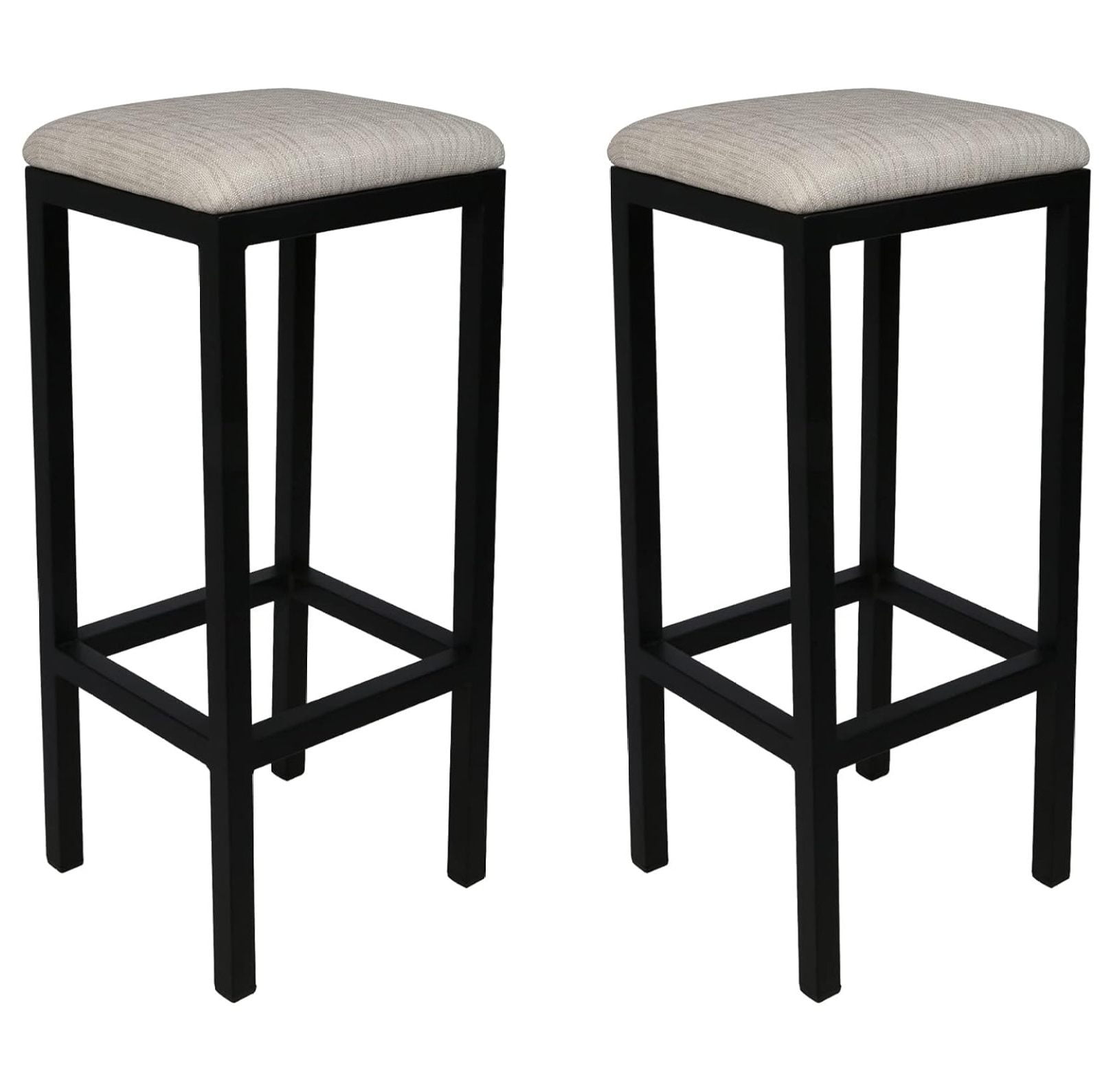 Gexandy Bar Stools, Set of 2 PU Leather Breakfast Stools, Footrest ...