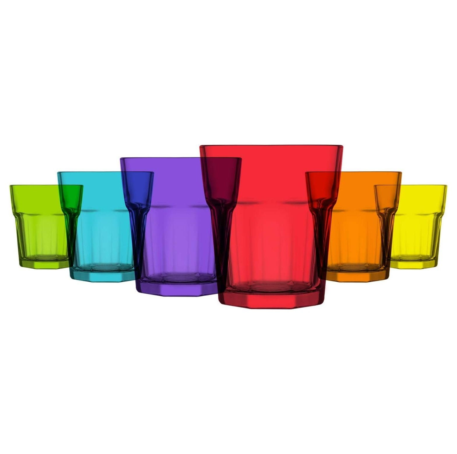 Gexandy Colored Drinking Glasses Set of 6 - Colored Glass Cups 10.25 Oz ...