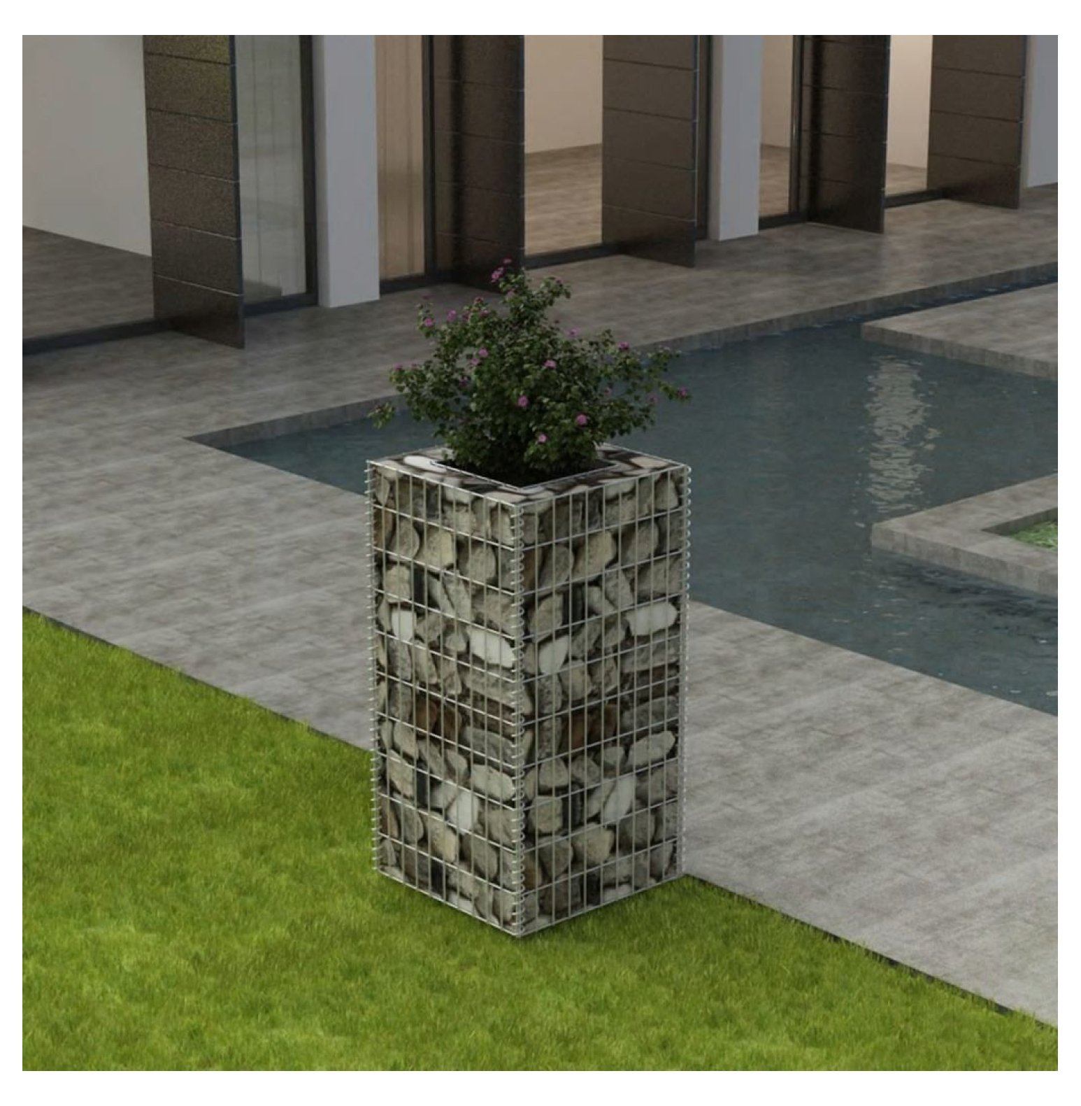 Gexandy Gabion Planter Mesh Wire Fencing Galvanized Steel Patio Flower ...