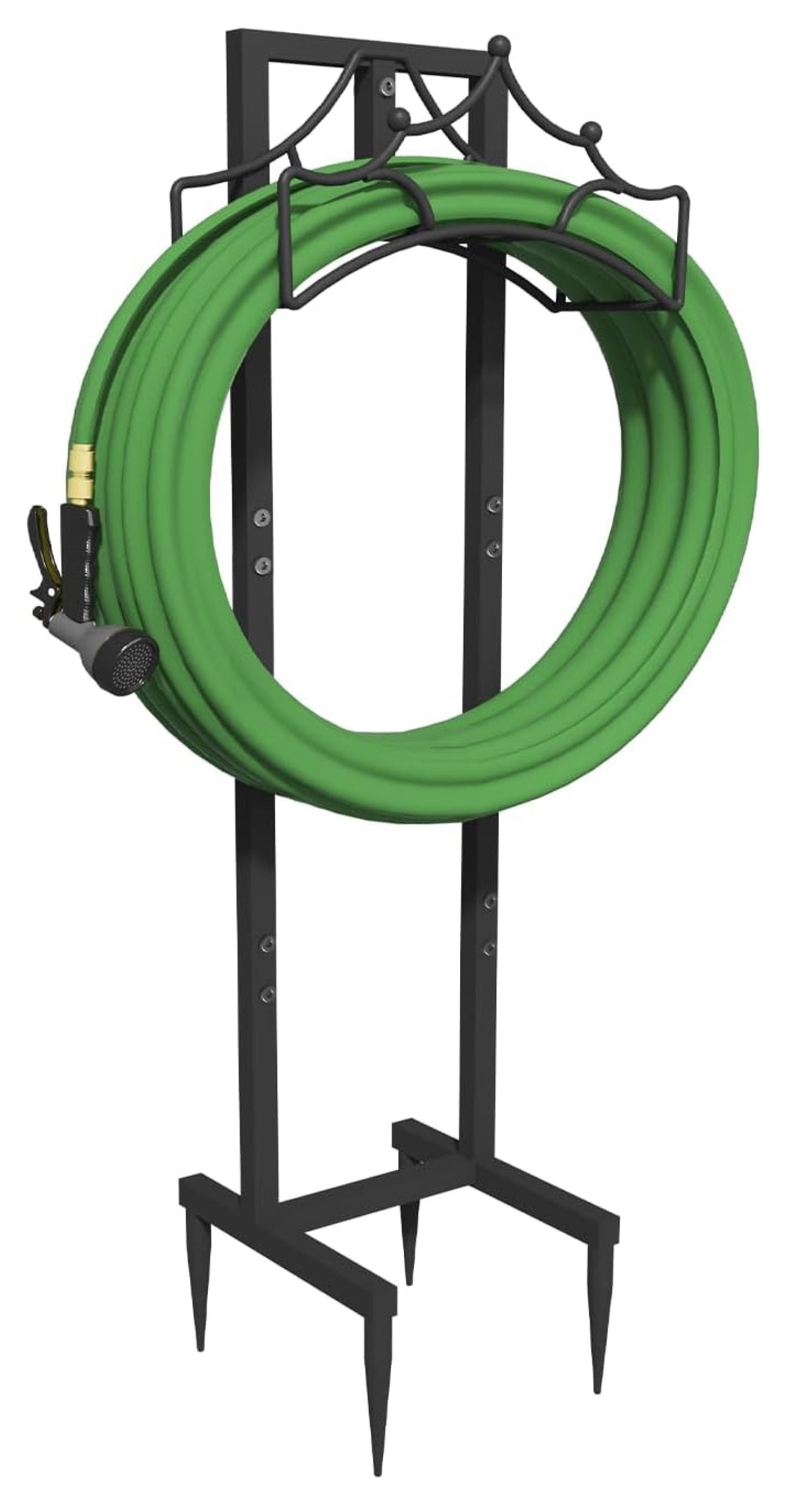 Gexandy Garden Hose Holder With 4 Spikes, Freestanding Metal Hose Reel ...