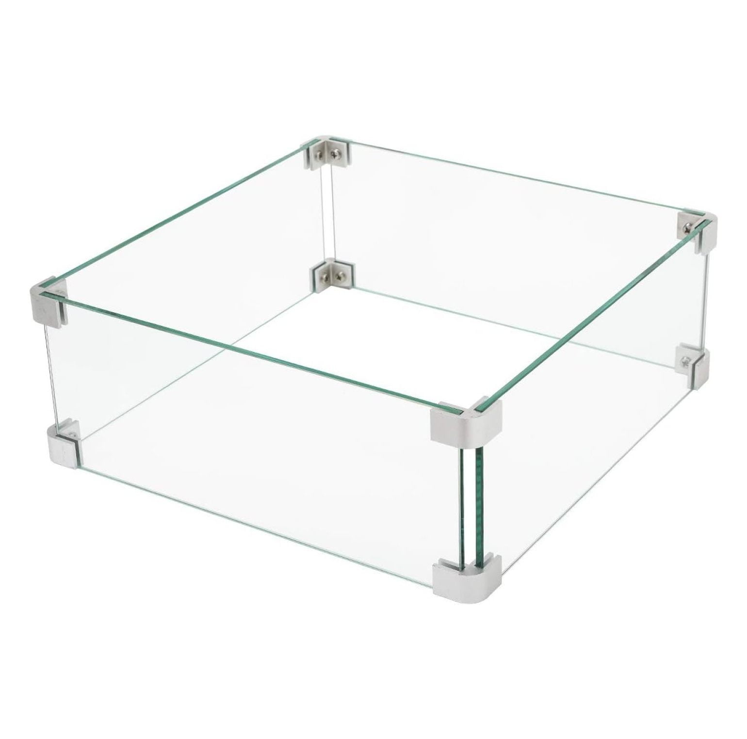 Gexandy Glass Wind Guard Fence, 14 x 14 Inch Square Fire Table ...