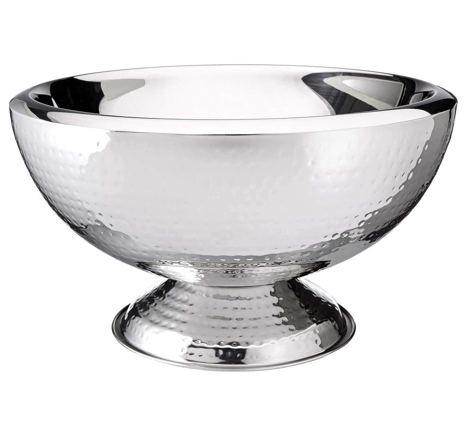Gexandy Hammered 3-Gallon Stainless Steel Doublewall Punch Bowl ...