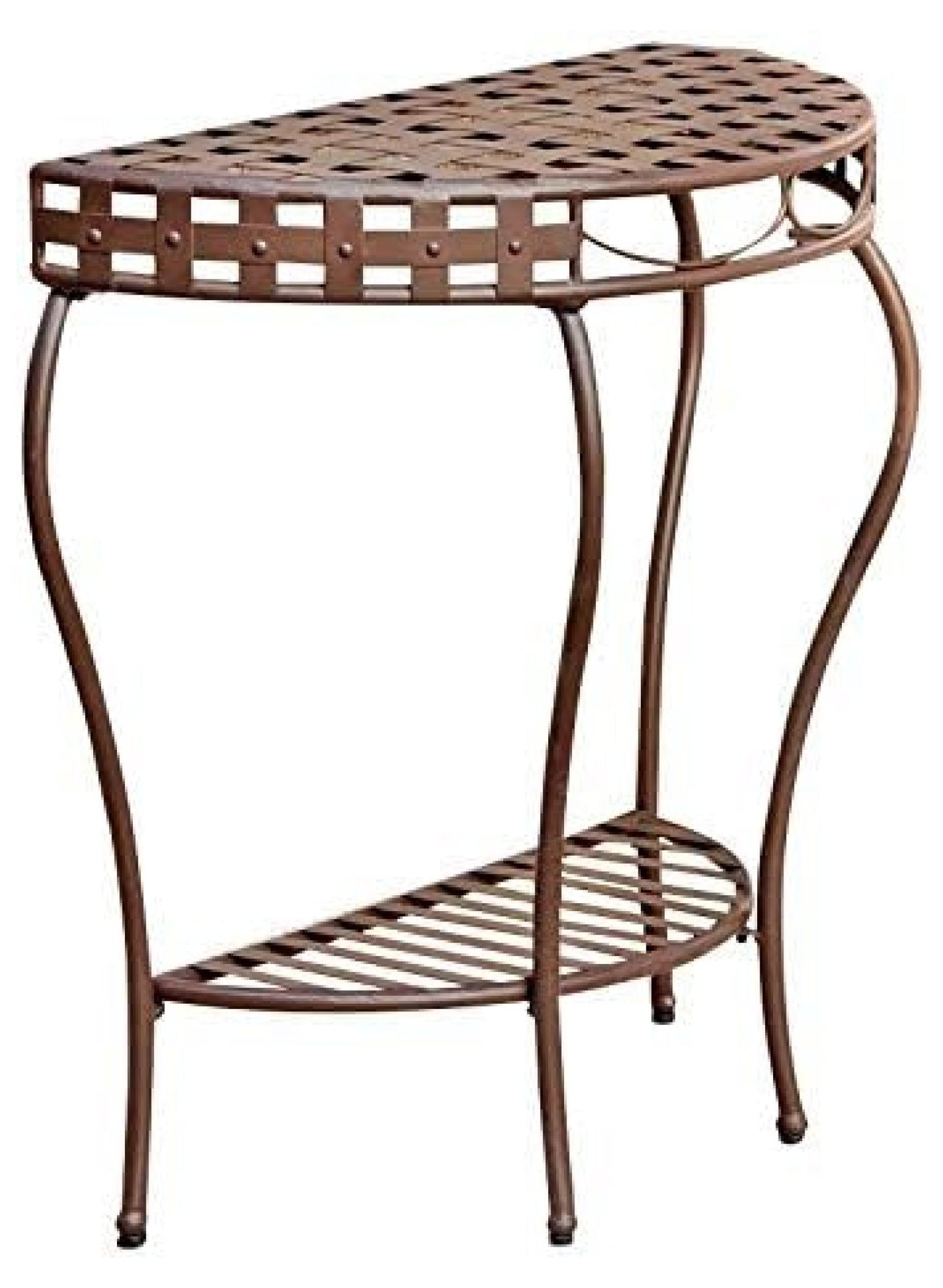Gexandy Iron Patio Console Table in Matte Brown - Walmart.com