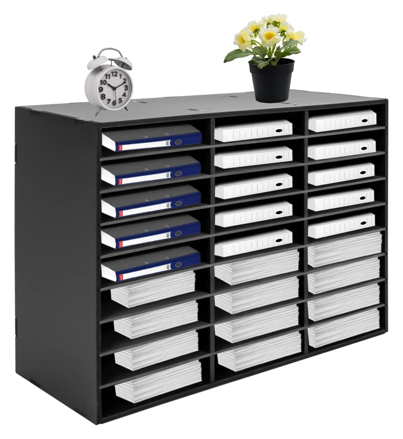 Gexandy Large File Organizer for Desk, 9-Tier Wood Desktop Organizer ...