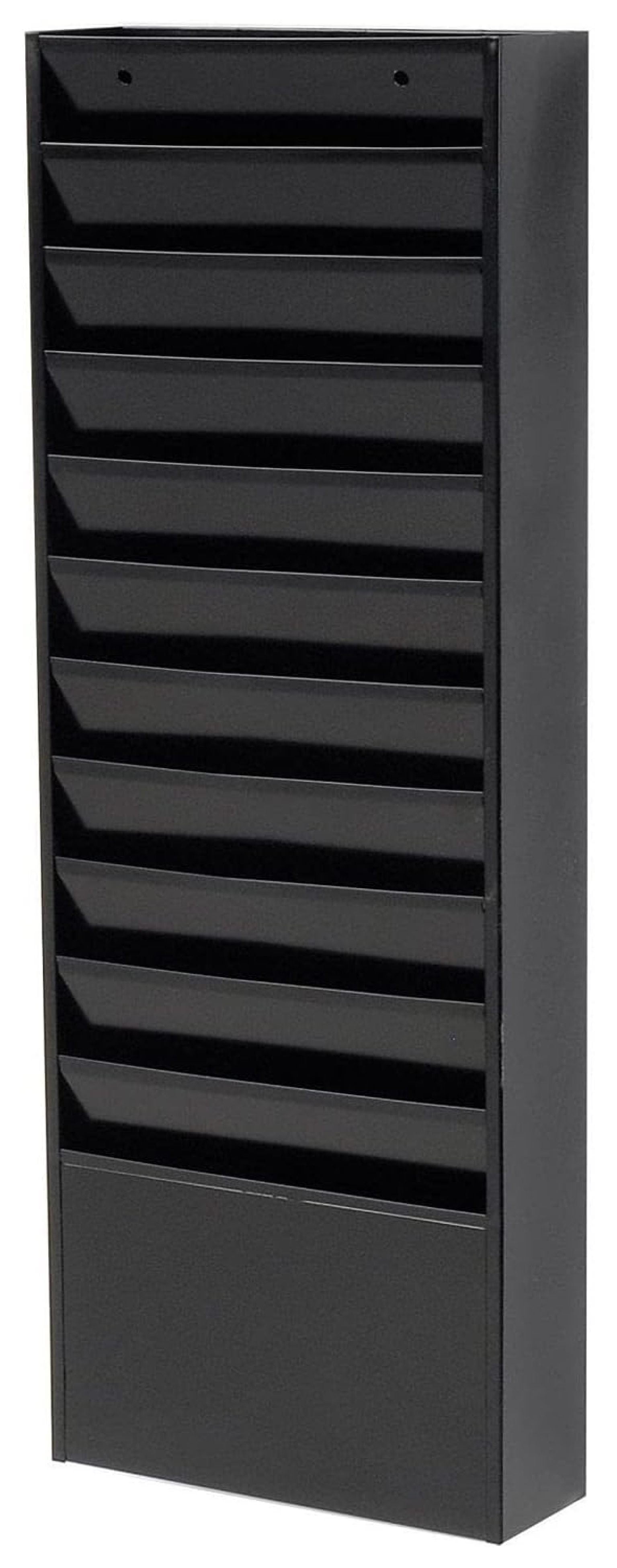 Gexandy Medical Chart Hanging Wall File Holder, 11 Pockets, Black ...