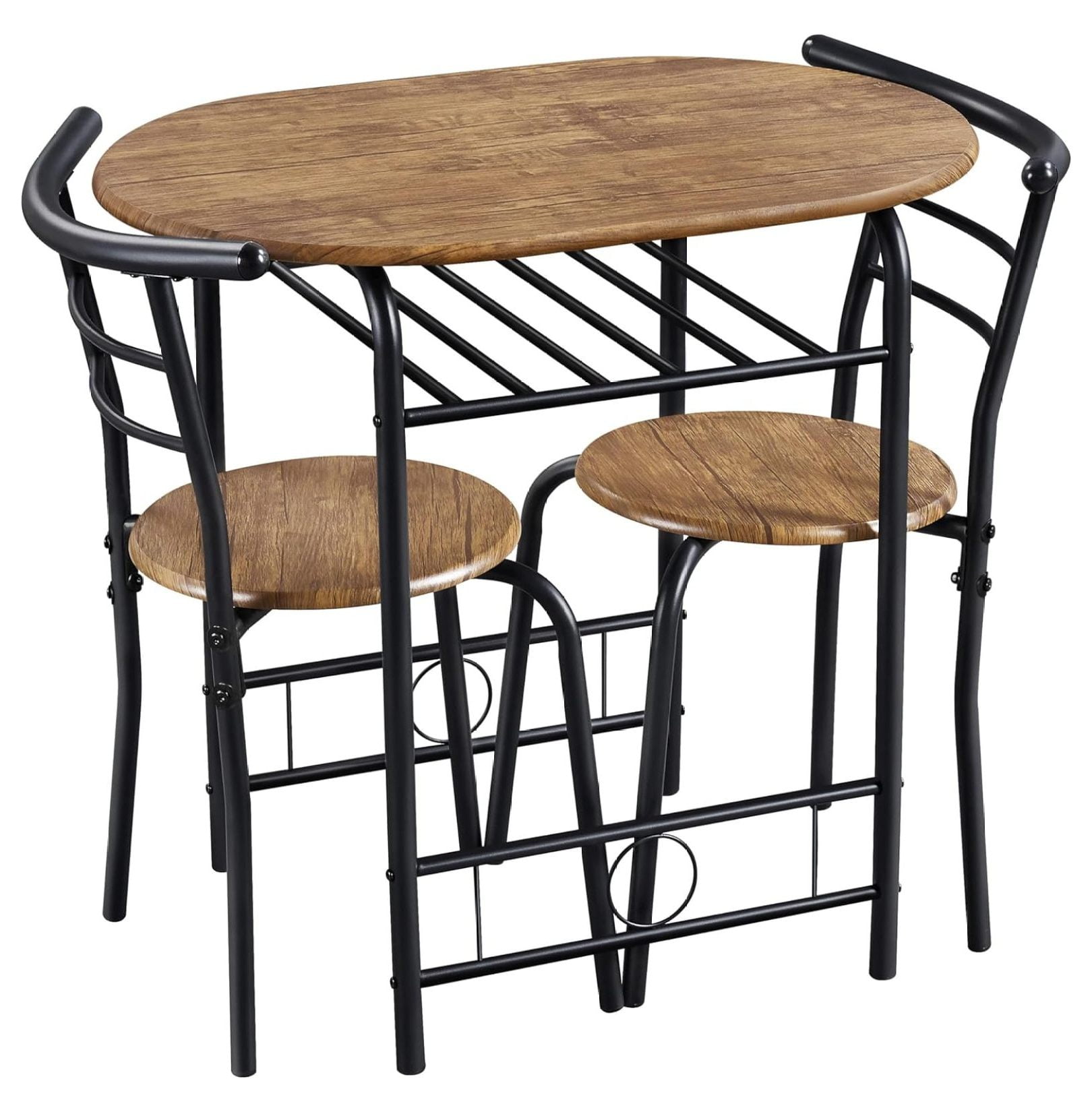 Gexandy Modern Round Dining Table Set, Kitchen Table and 2 Chairs Small ...