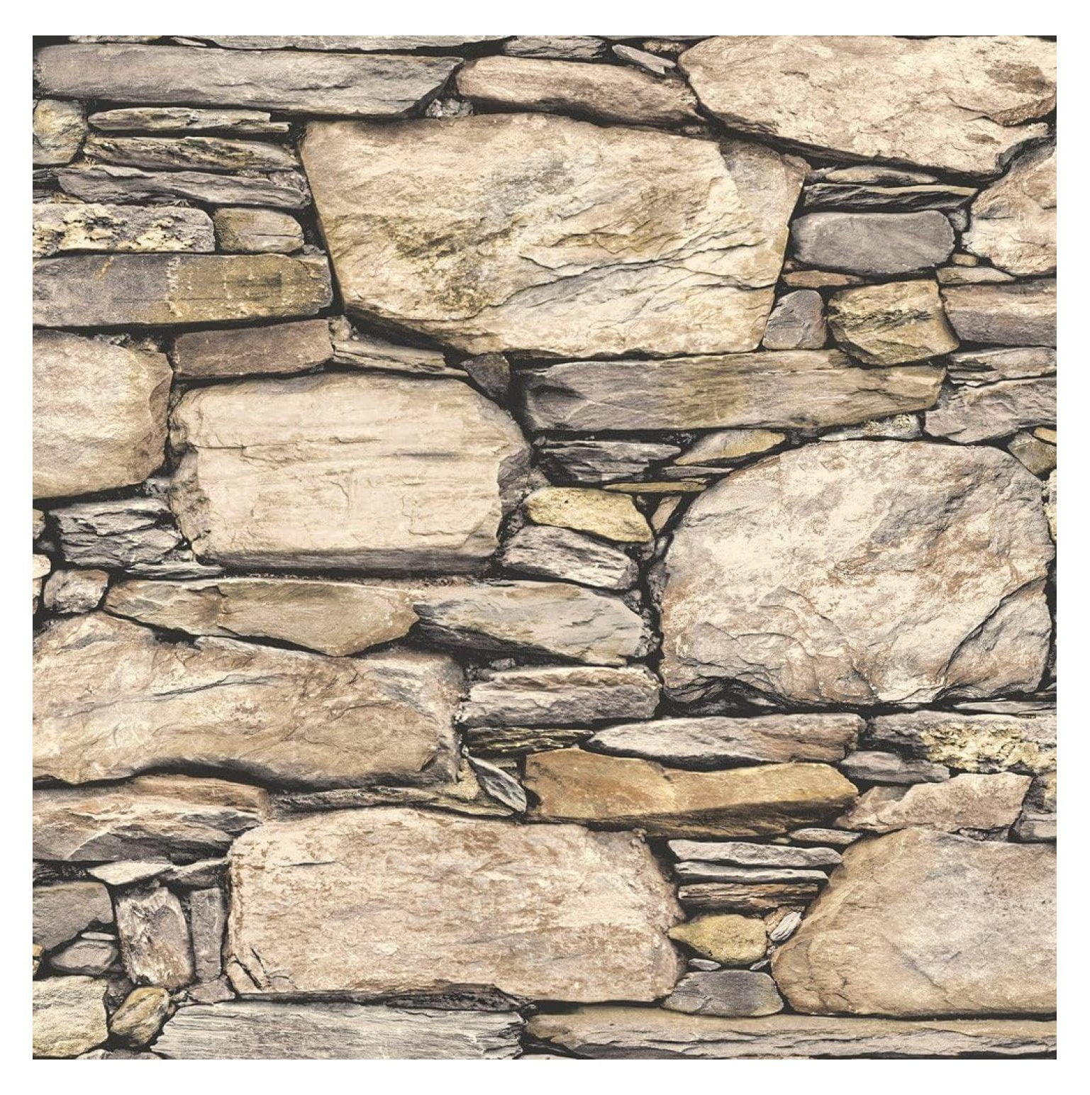 Gexandy NU2096 Hadrian Stone Wall Peel & Stick Wallpaper, Brown - Walmart.com