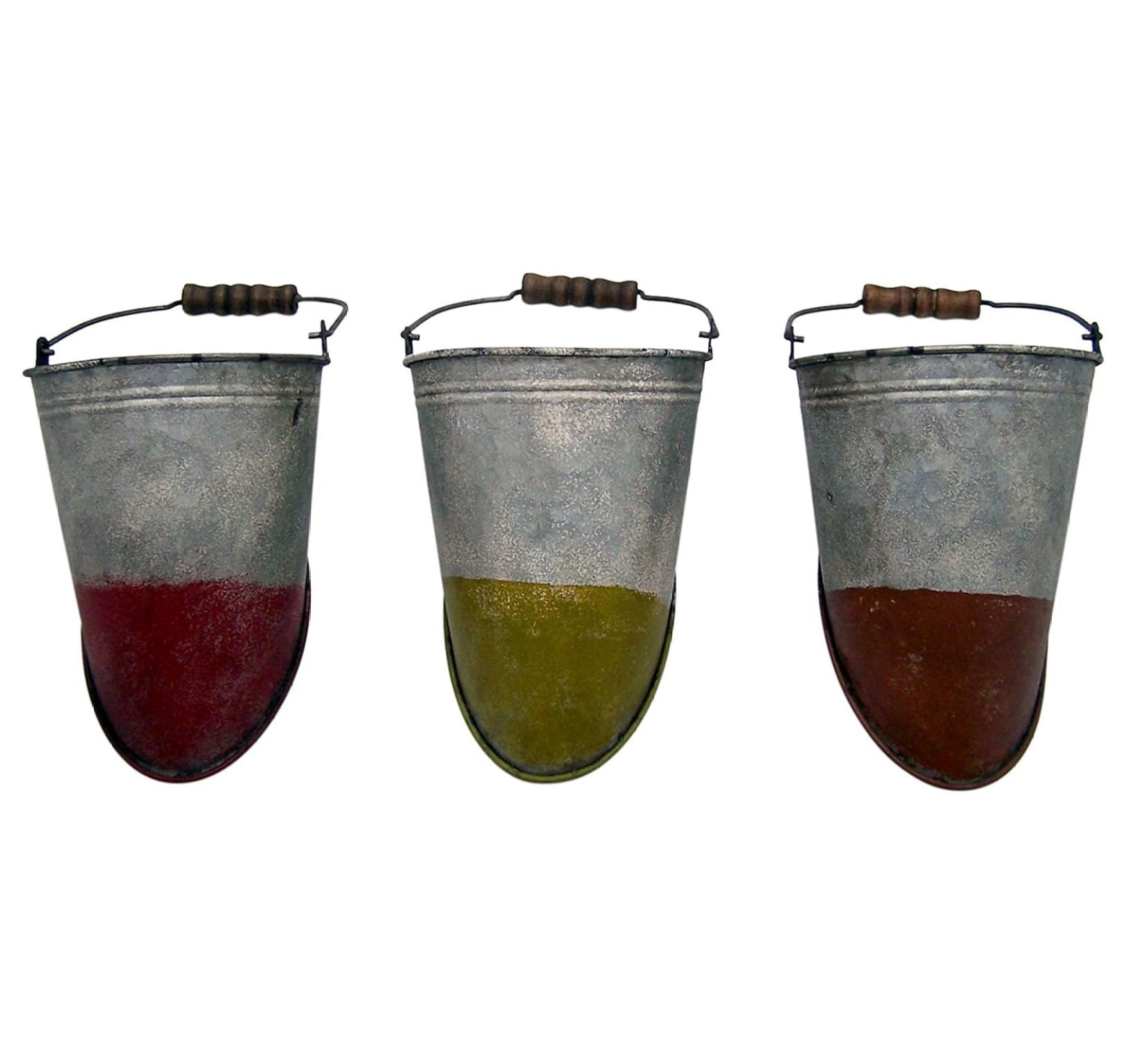 Gexandy Painted Metal Half Bucket Wall Planters, Set of 3 Assorted ...
