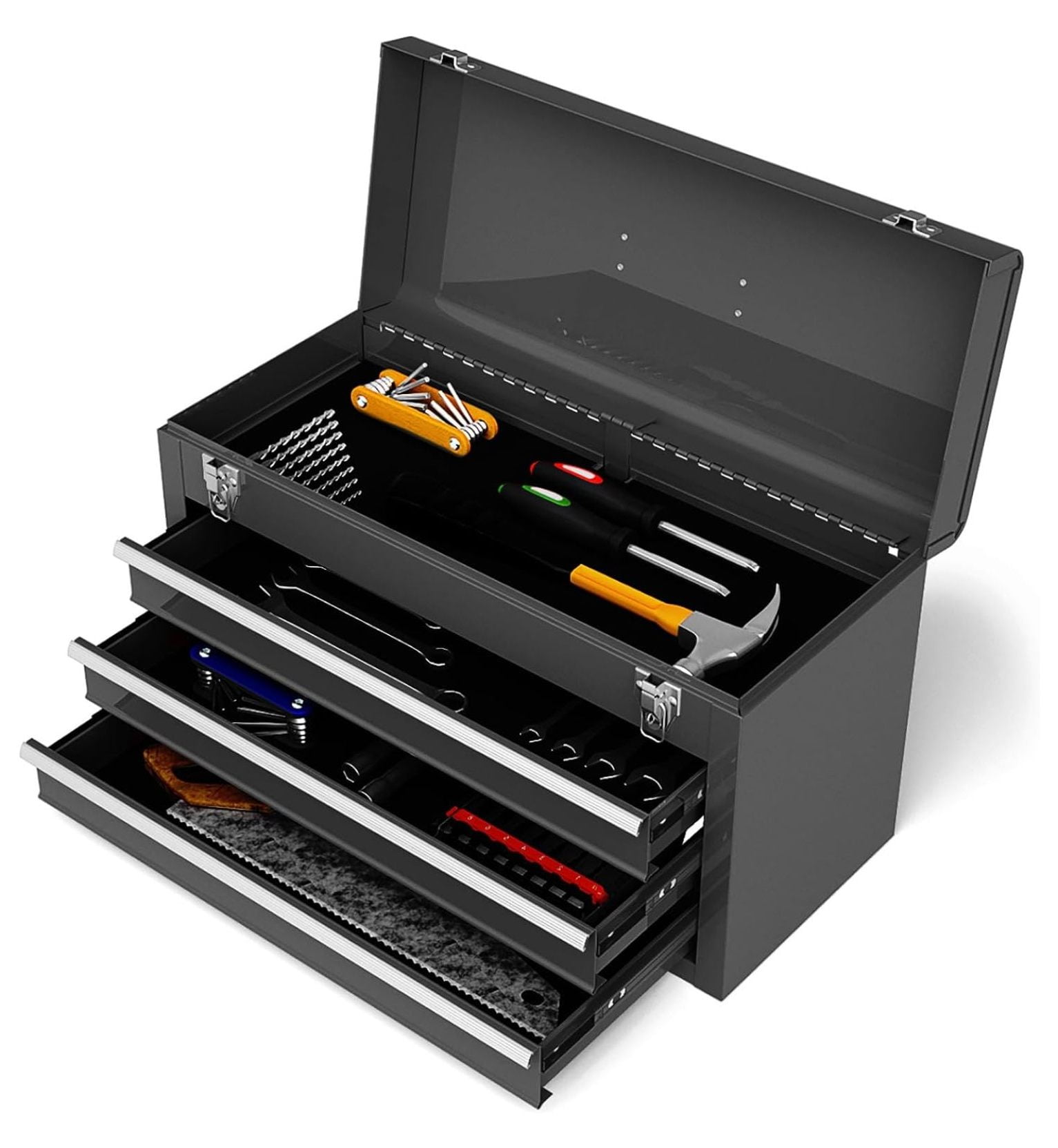 Gexandy Portable Tool Box, 20.5’’ Lockable Steel Tool Chest Cabinet w ...