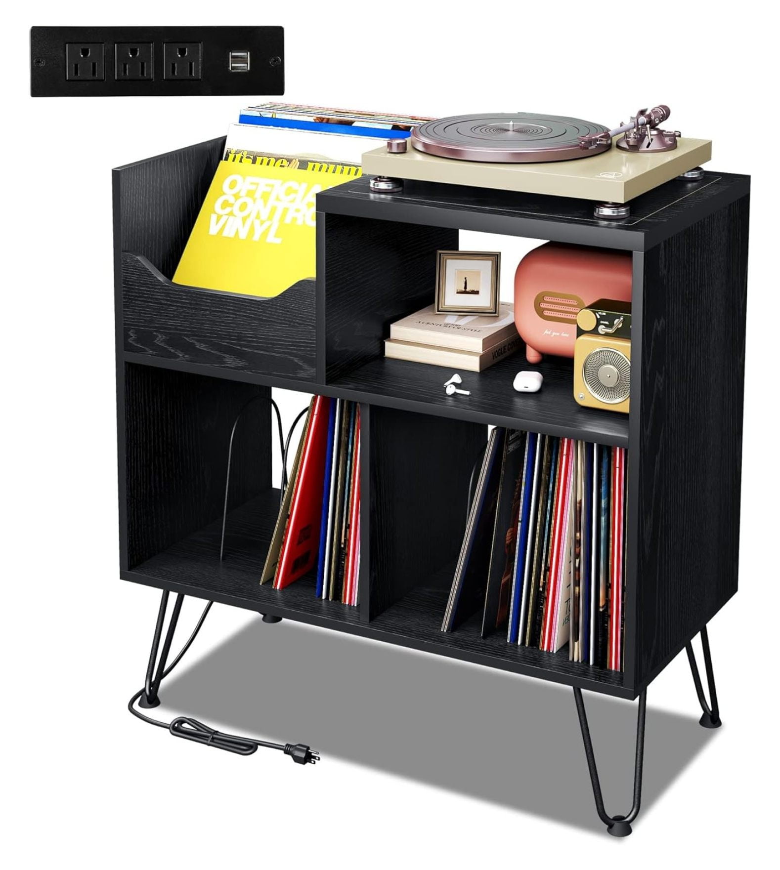 Gexandy Record Player Stand with Vibration-Isolated Turntable Design ...