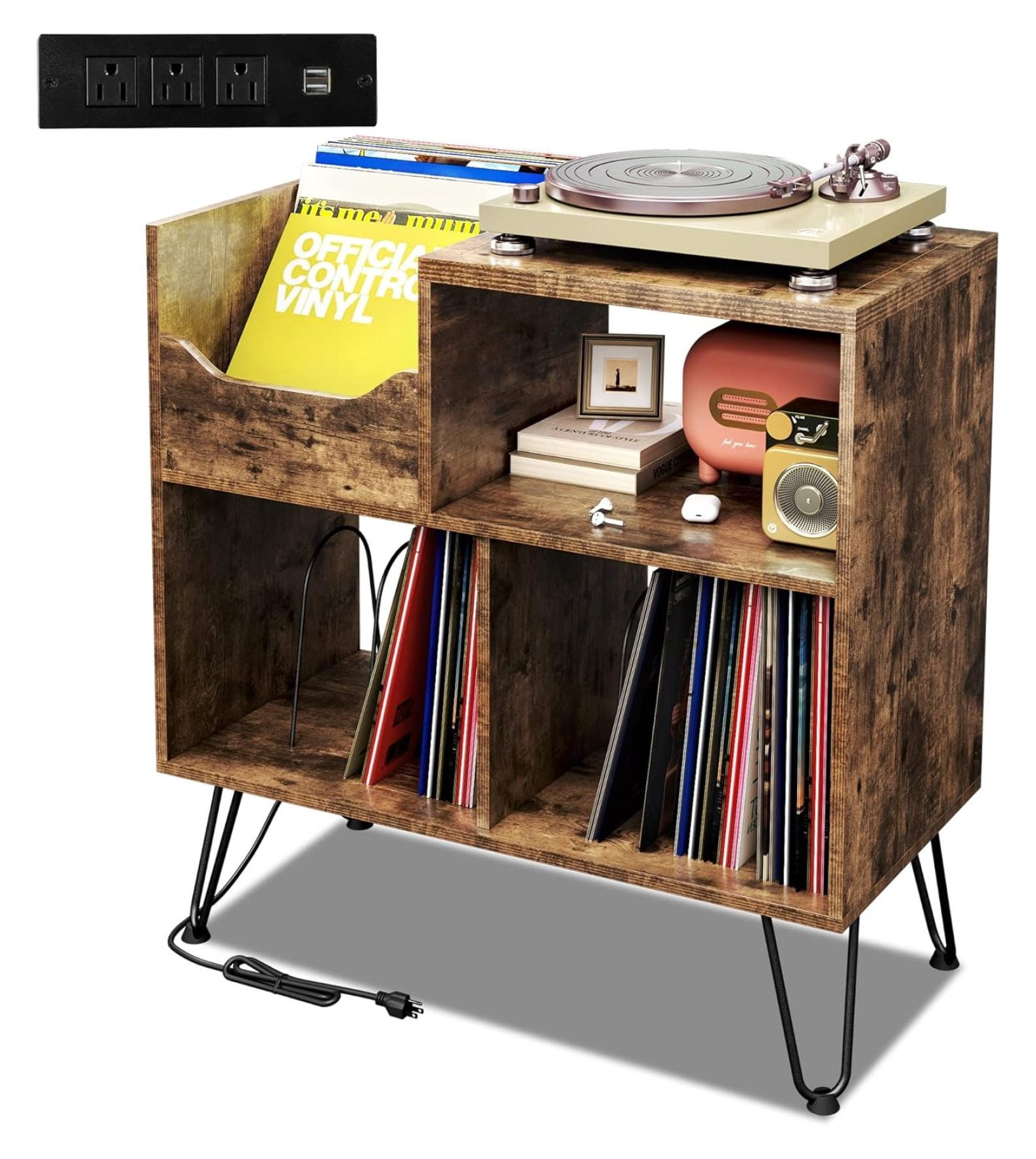 Gexandy Record Player Stand with Vibration-Isolated Turntable Design ...