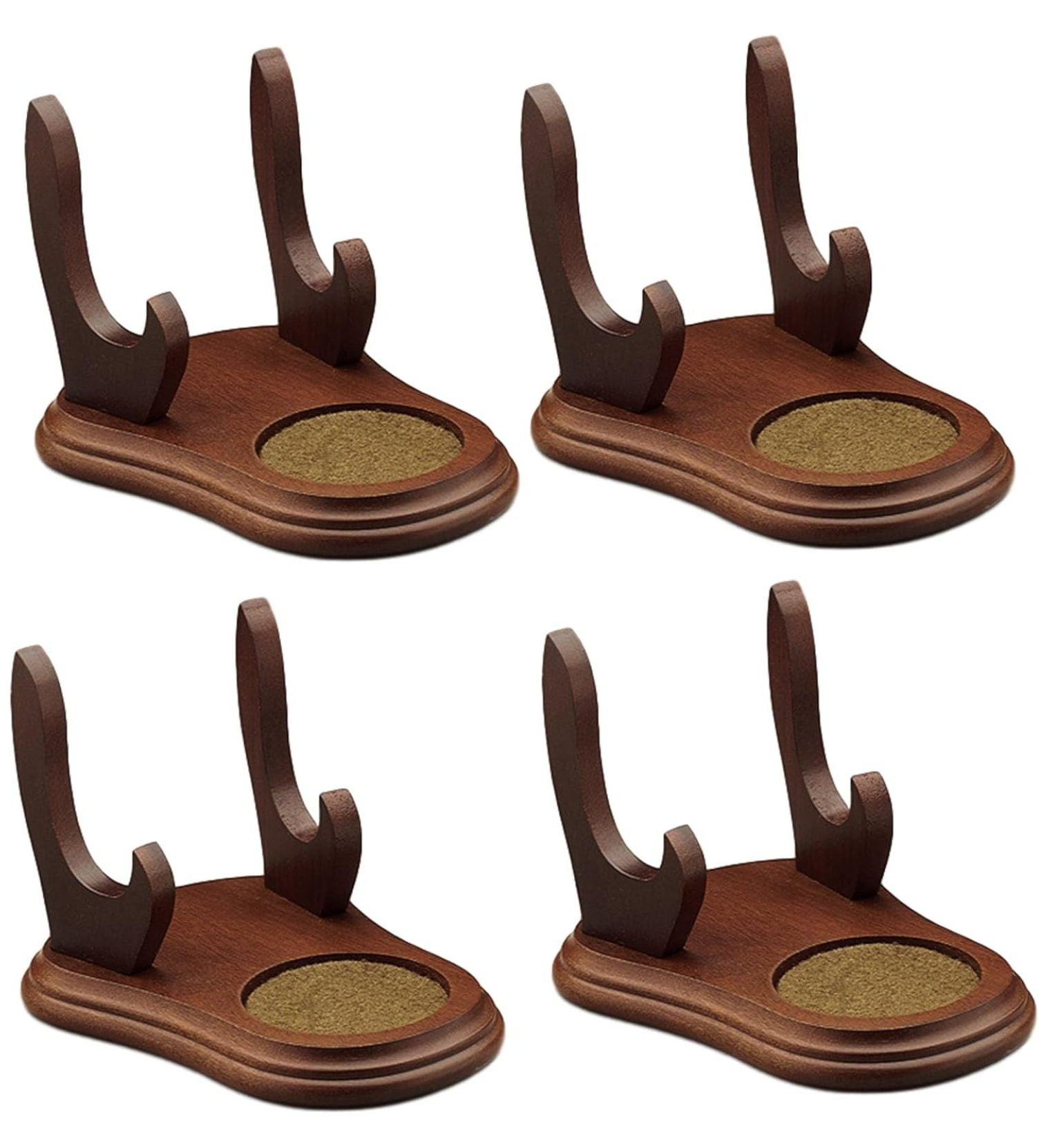 Gexandy Tea Cup and Saucer Display Stand - Set of 4 Wood Holders for ...