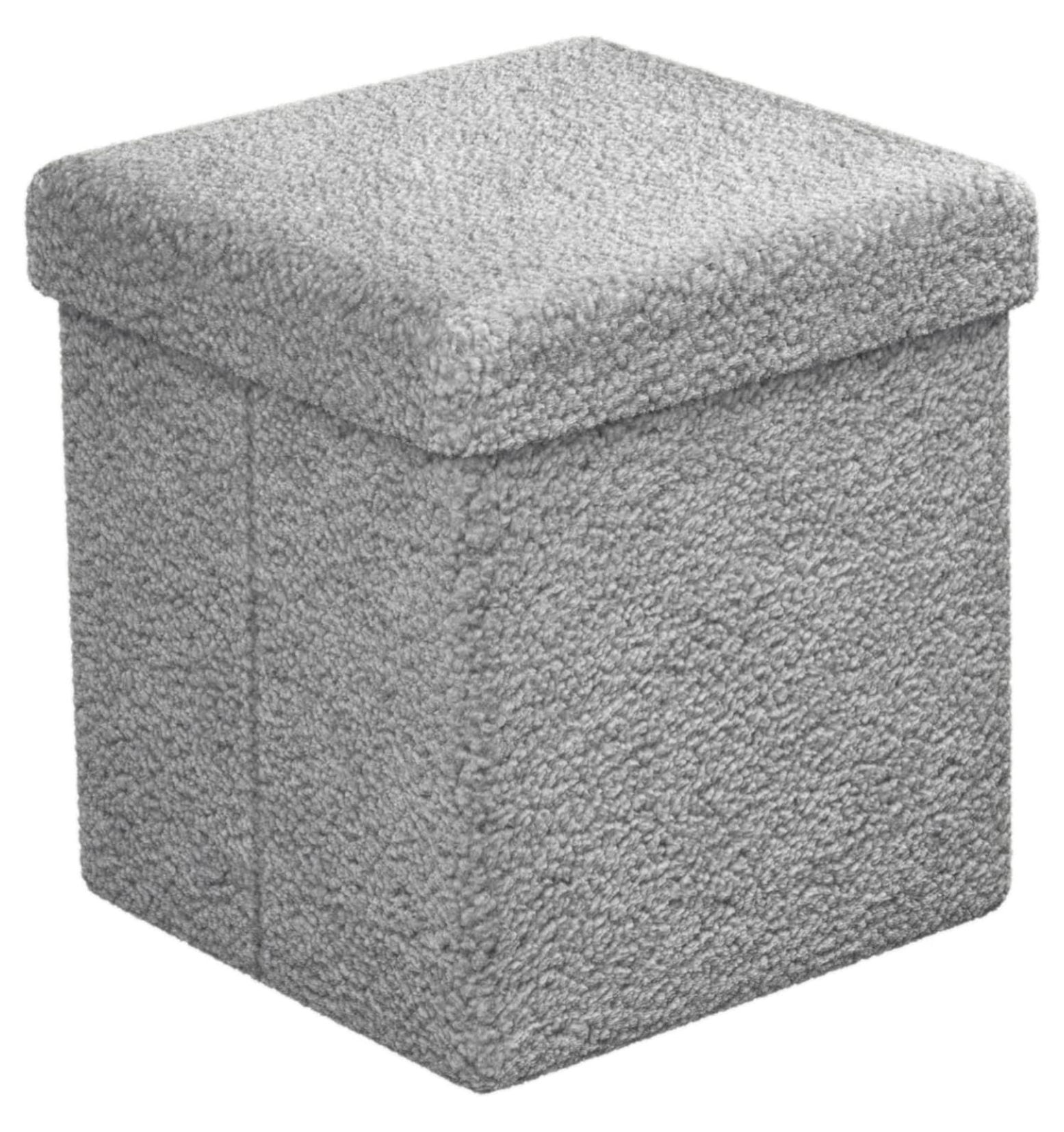 Gexandy Teddy Fabric Storage Ottoman - 15 Inch Foldable Ottoman Cube ...
