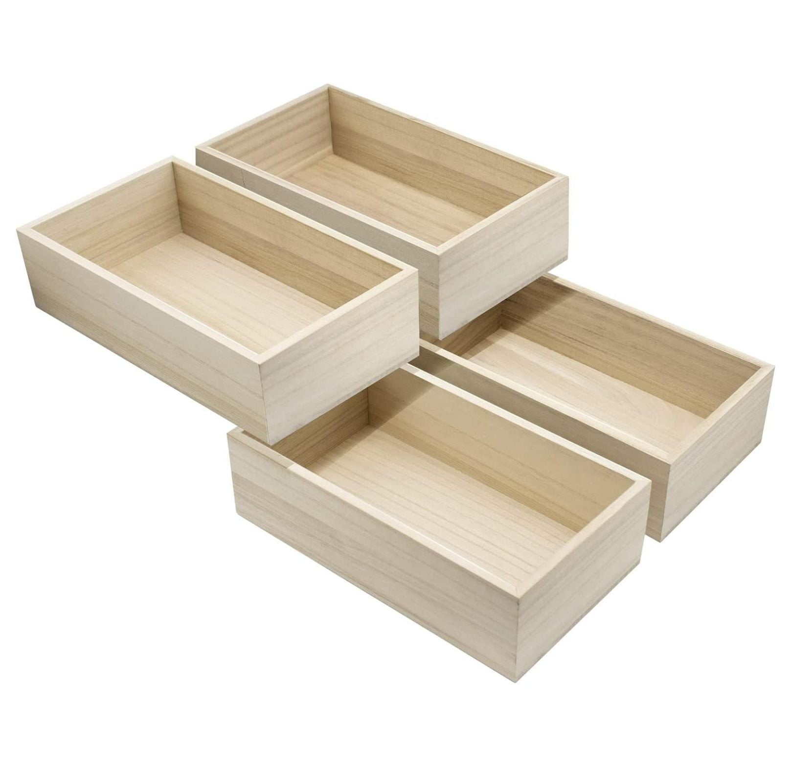 Gexandy Unfinished Wood Crates - Organizer Bins, Wooden Box for Pantry ...
