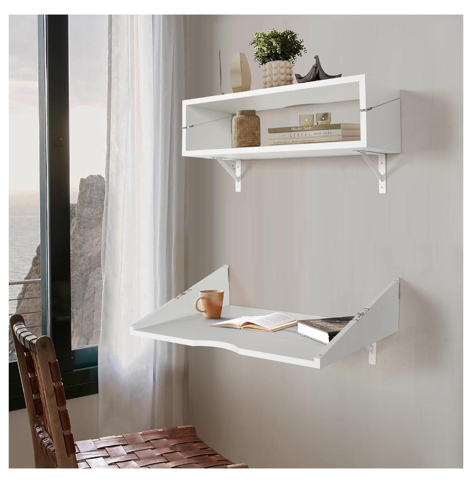 Gexandy Wall Desks for Small Space, Wall Mounted Folding Desk, Floating ...