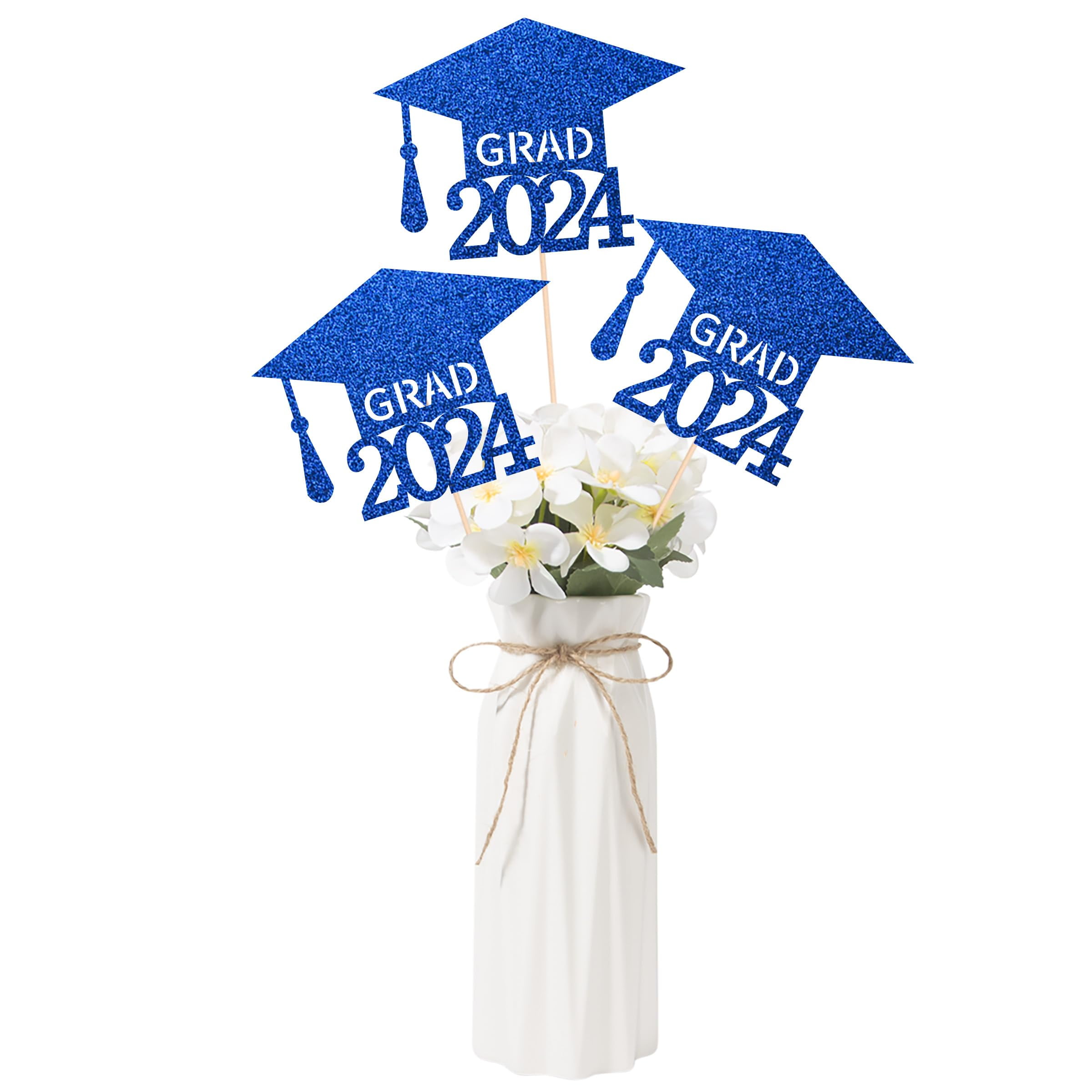 Gexolenu 10 Pack Blue Graduation Centerpieces for Tables, 2024 ...