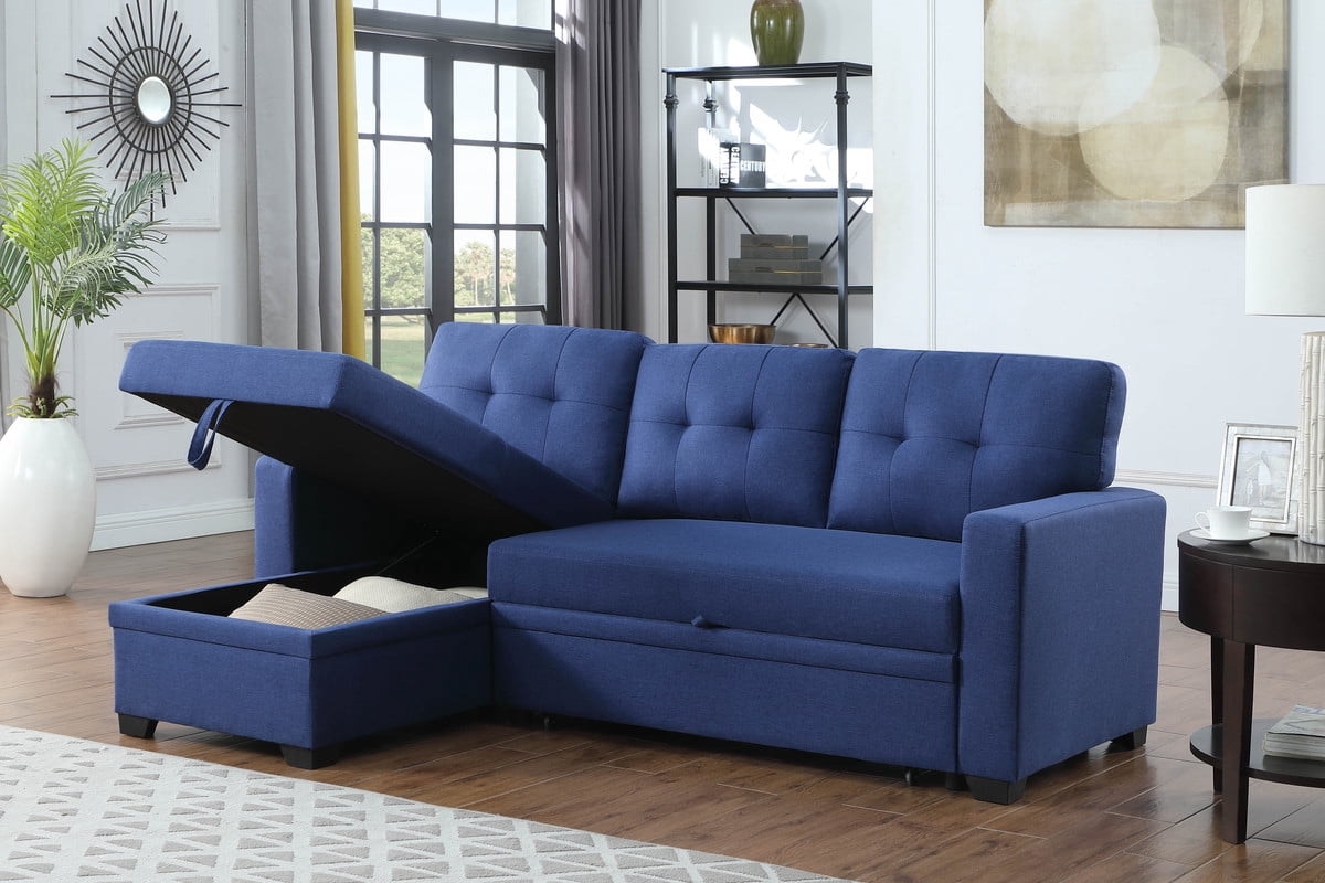 Gexpusm Pull Out Sofa Modern Upholstered Sectional Sofa With Storage ...