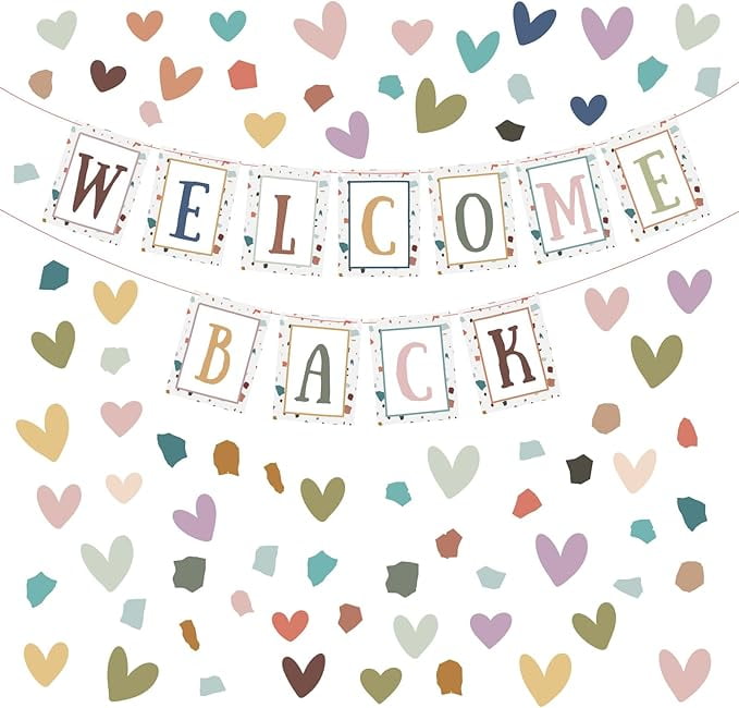 Geyee 104 Pcs Welcome Back Bulletin Board Moving Mountains Pennants ...