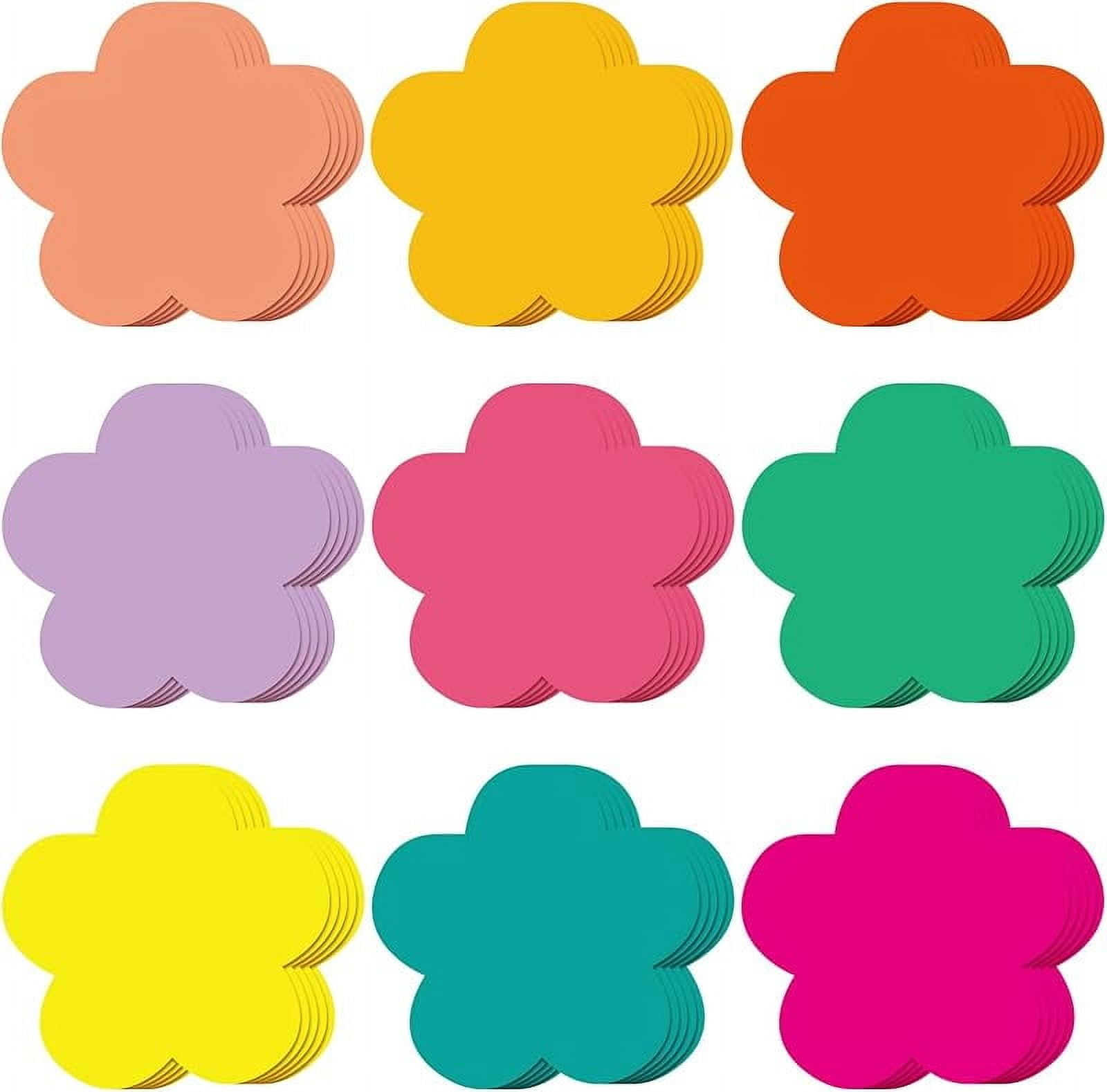 Geyee 108 Pcs Colorful Large Flower Cutouts Paper Spring Summer ...
