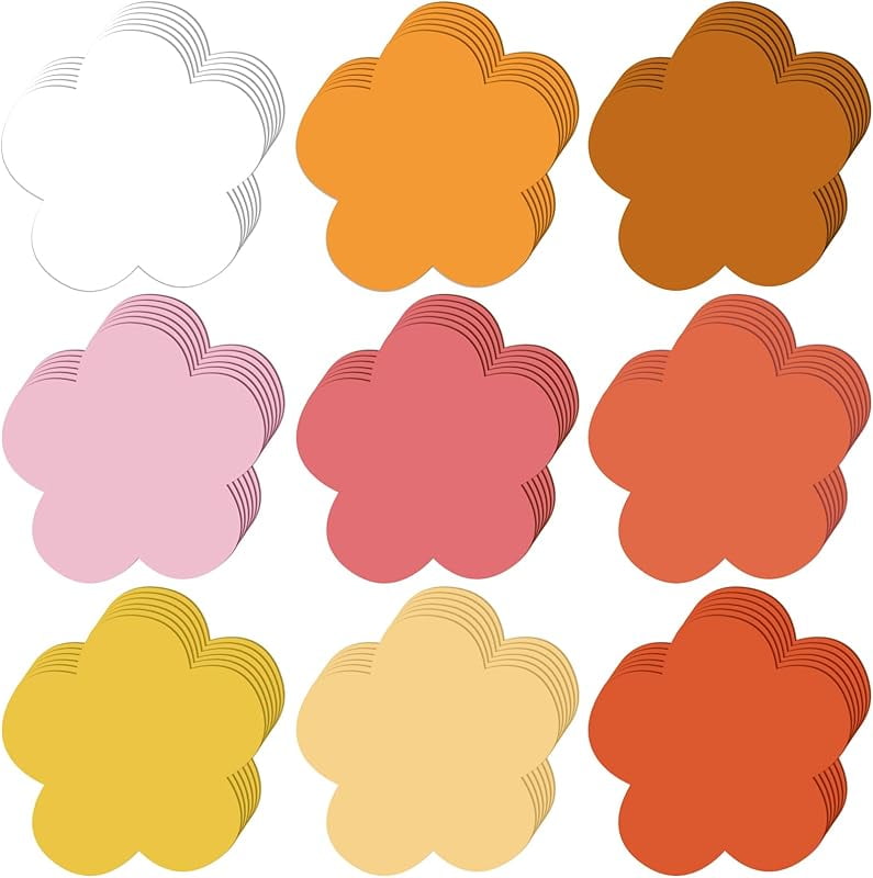 Geyee 108 Pcs Colorful Large Flower Cutouts Paper Spring Summer ...
