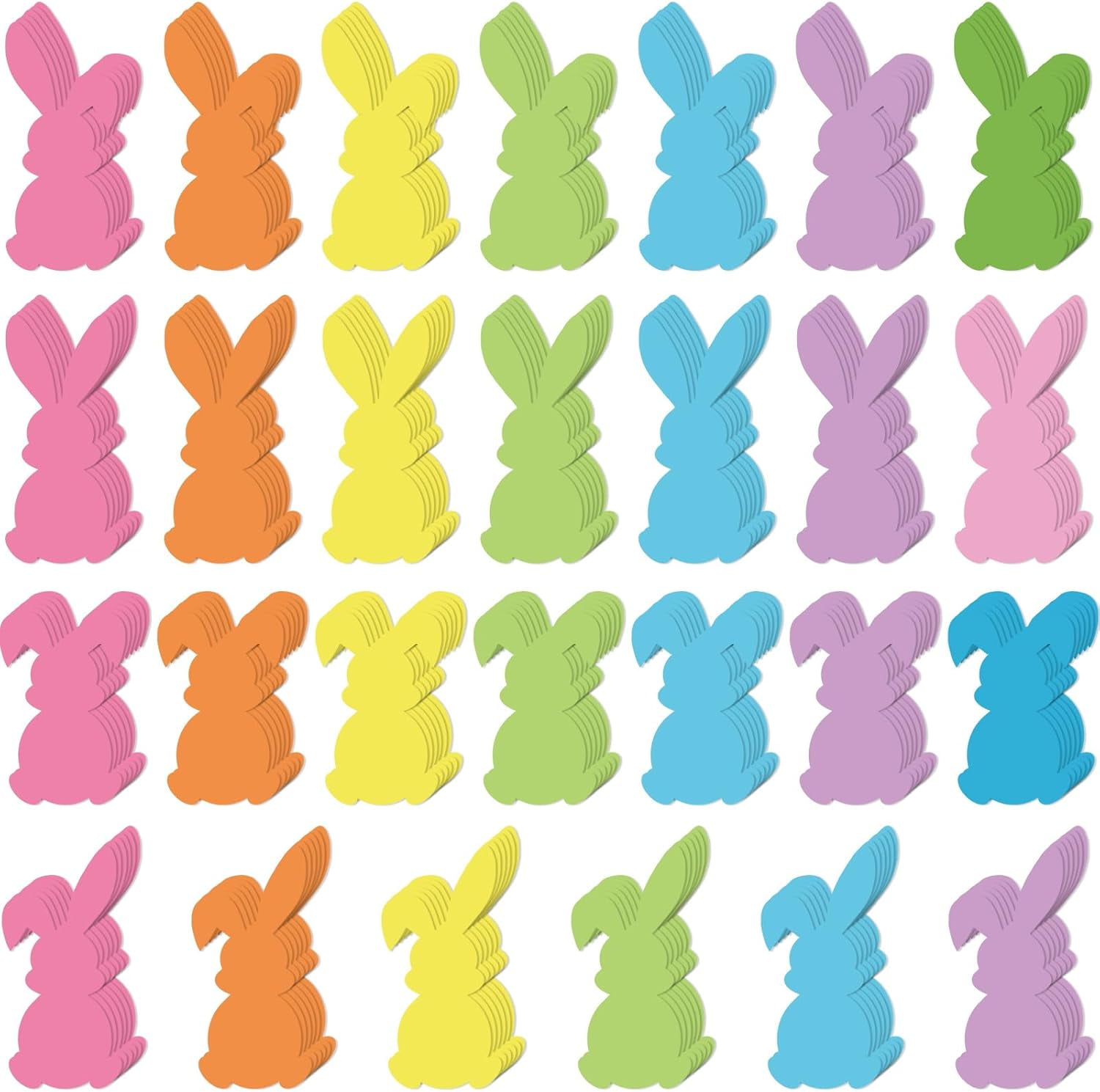 Geyee 108 Pcs Easter Bunny Cutouts Paper Bulletin Board Decorations ...