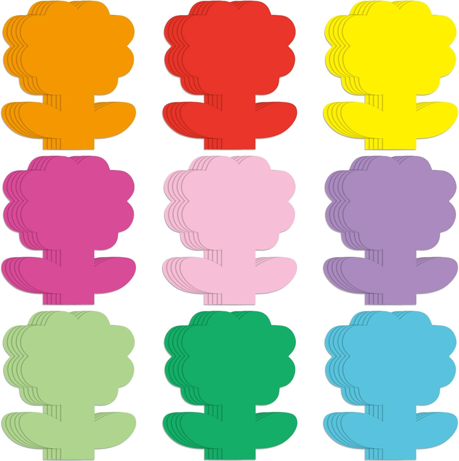 Geyee 108 Pcs Flowers Cutouts Paper Spring Bulletin Board Decorations ...