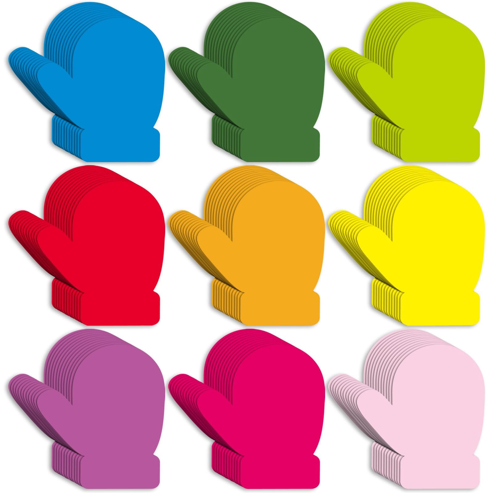 Geyee 108 Pcs Mitten Paper Cutouts Classroom Bulletin Board Decorations ...