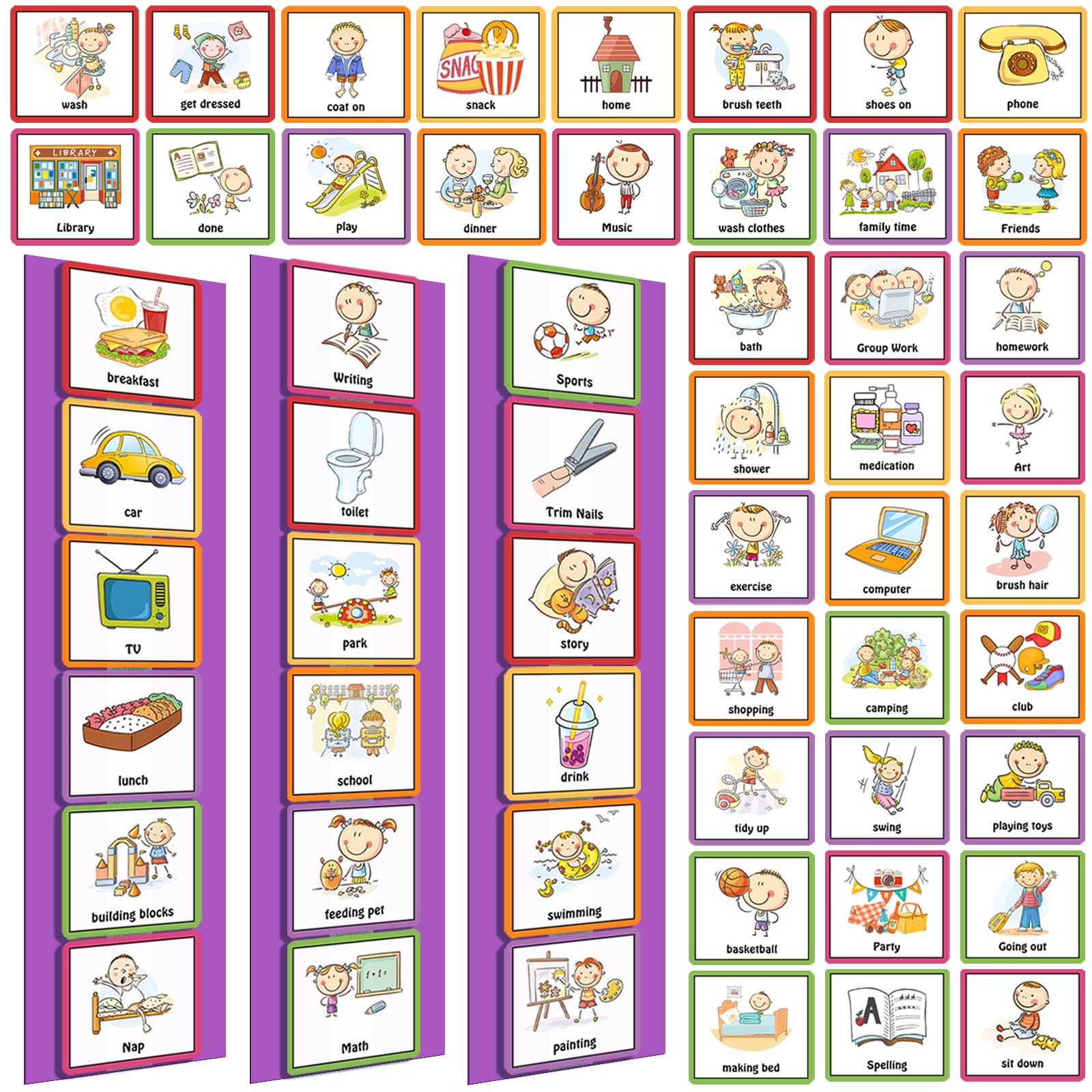 Geyee Visual Schedule for Kids with Autism Toddler Daily Routine Chart ...