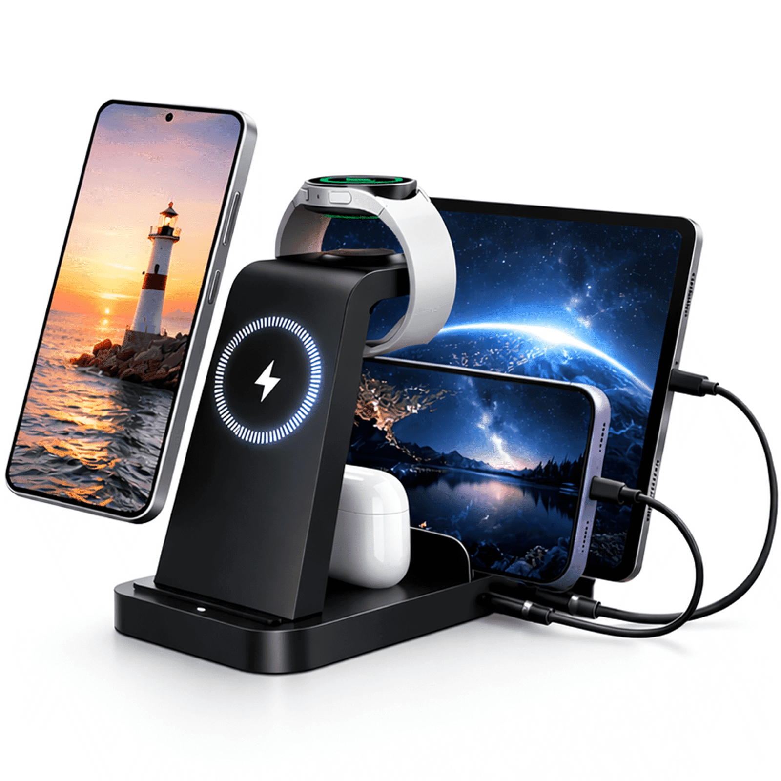 Geyo 5-in-1 Wireless Charging Station for Samsung Galaxy S26/S25/S24 ...