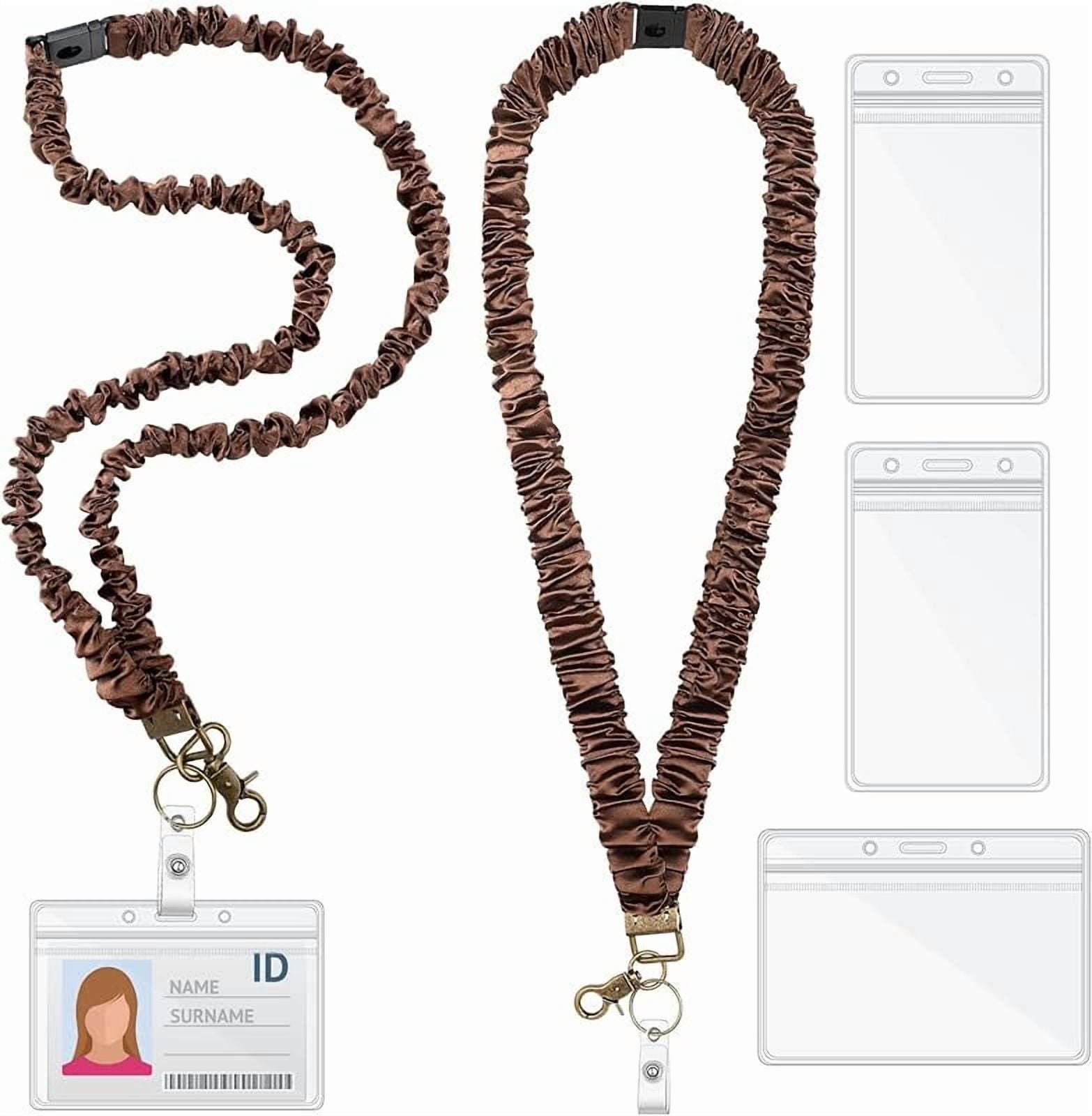 Geyoga 2 Set Teacher Scrunchie Lanyard with Safety Breakaway Buckle ID ...