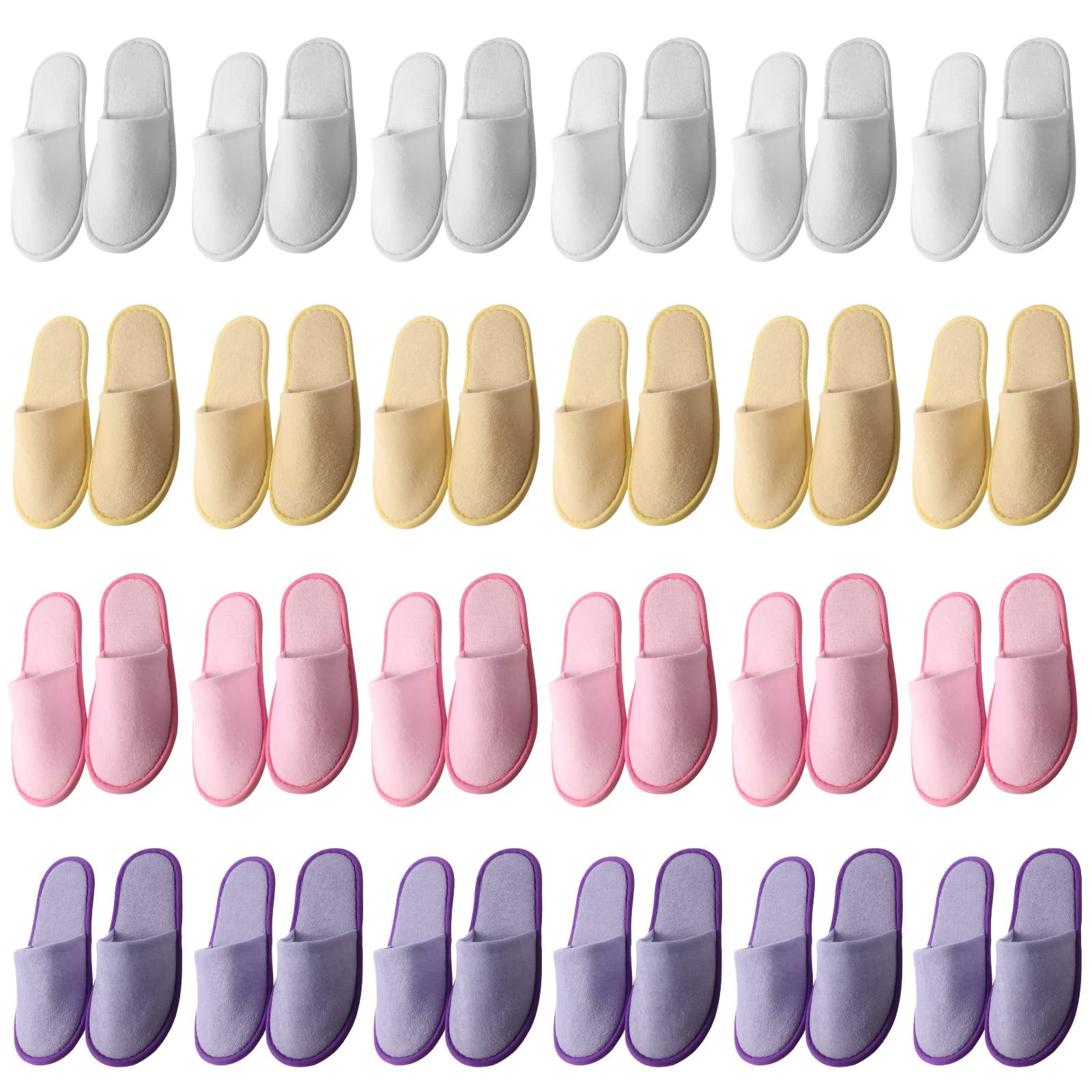 Geyoga 24 Pairs House Slippers for Guests Bulk Indoor Hotel Slippers ...