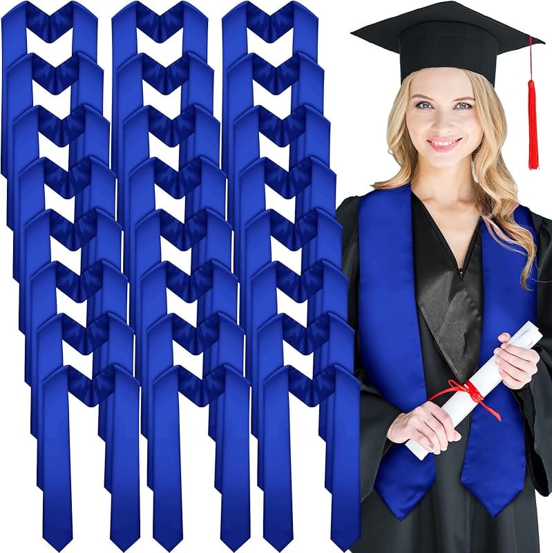 Geyoga 24 Pieces Unisex Graduation Stole Plain Graduation Sash Honor ...
