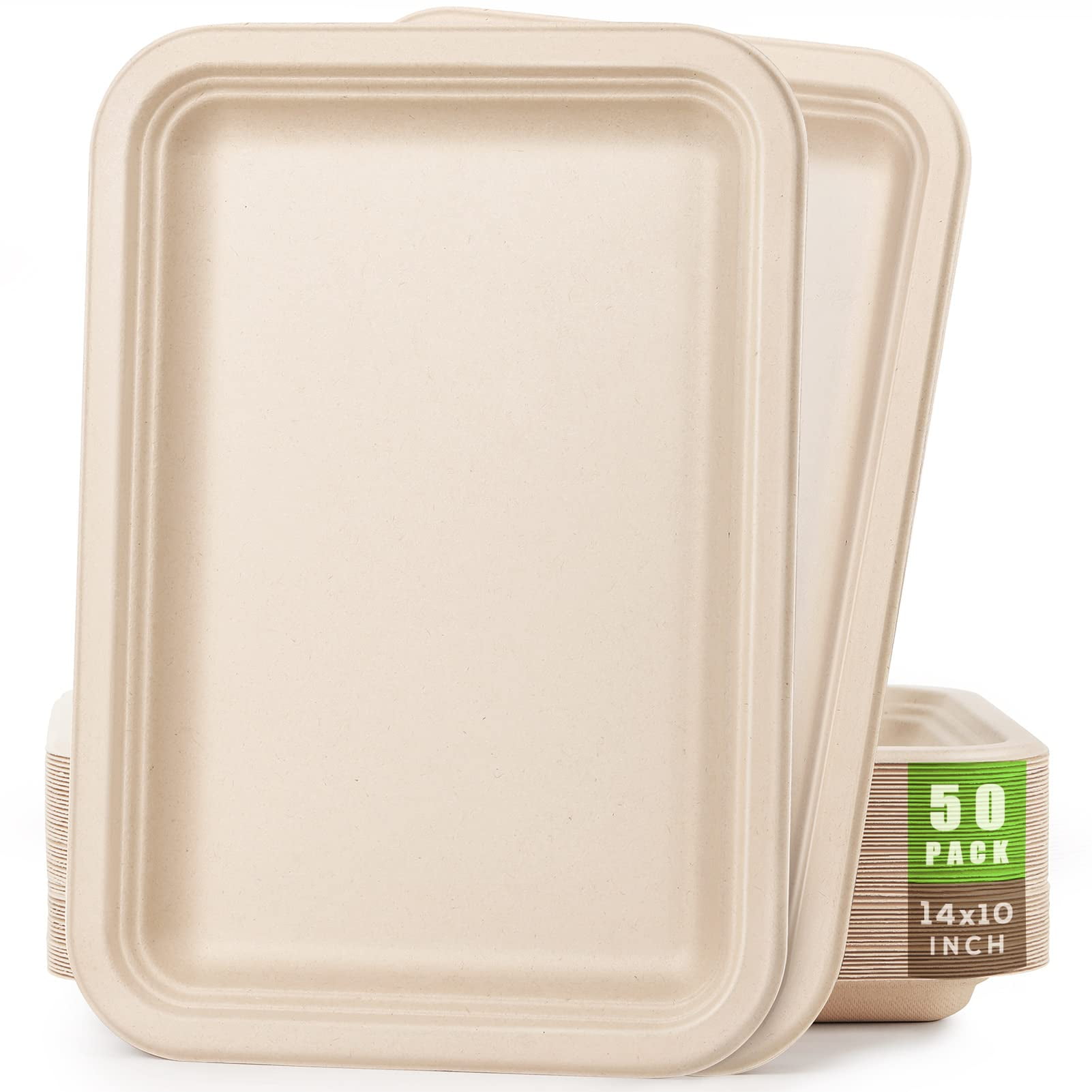 Gezond 50 Pack 14 Inch Disposable AFN1Food Trays Eco-friendly Heavy ...